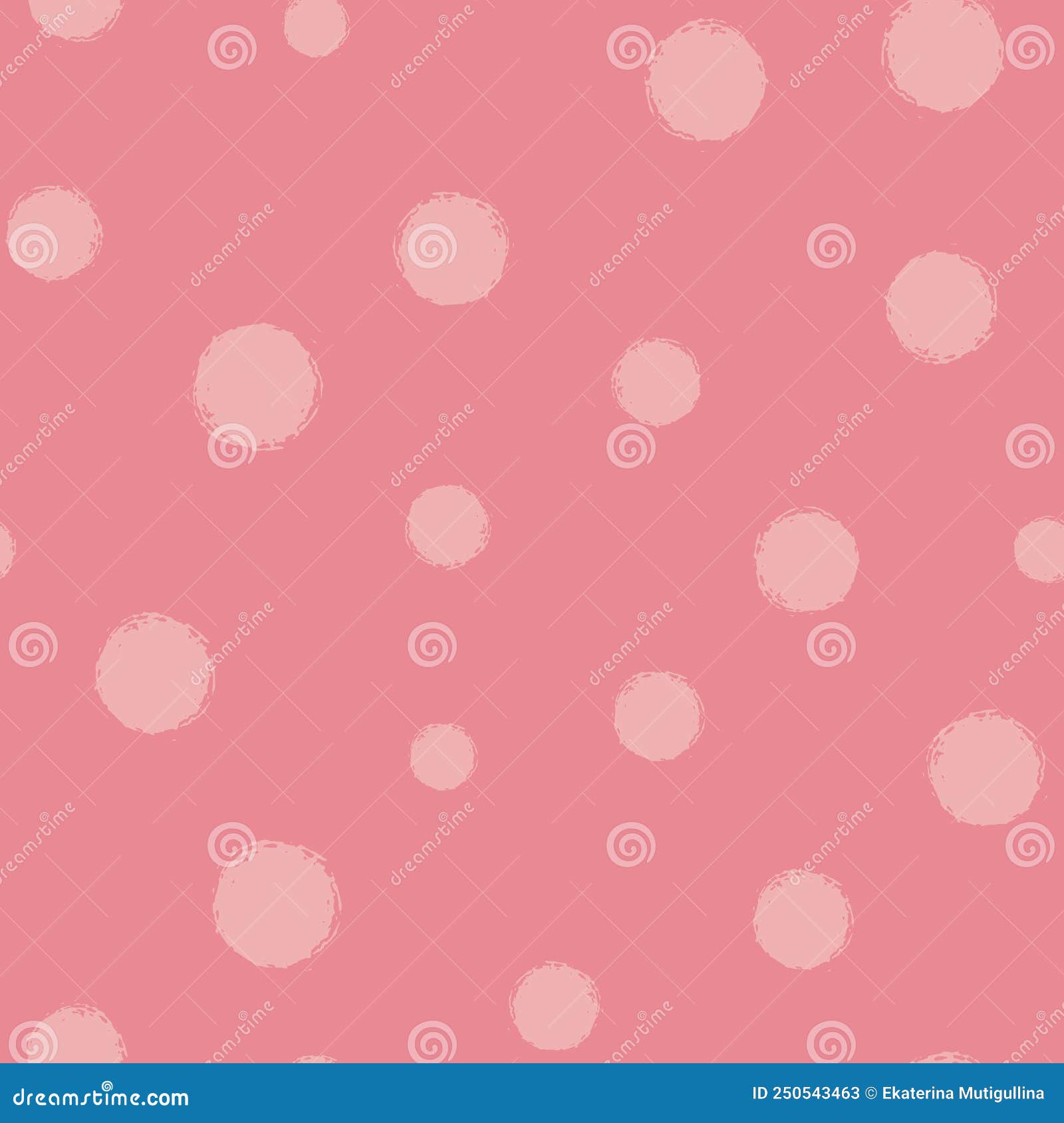 Cute Hand Drawn Textured Circles Pink Seamless Pattern Abstract Pastel