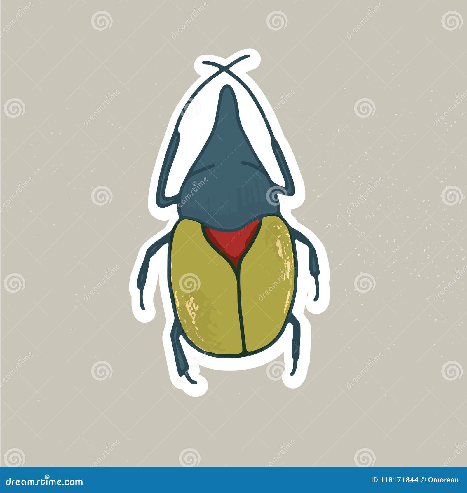 Cute Hand Drawn Vector Bug Sticker Stock Illustration - Illustration of ...