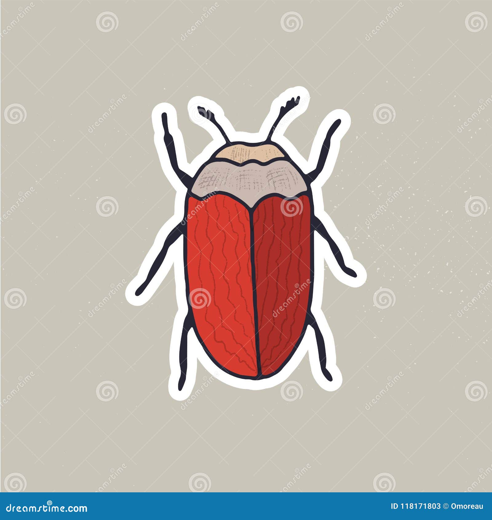 Cute Hand Drawn Vector Bug Sticker Stock Illustration - Illustration of ...