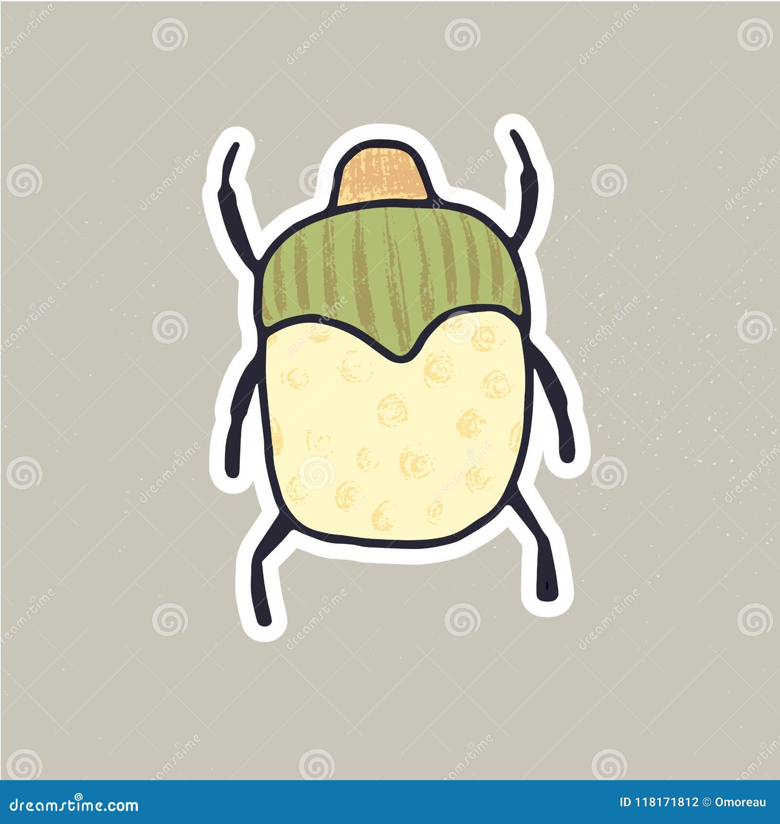 Cute Hand Drawn Vector Bug Sticker Stock Illustration - Illustration of ...