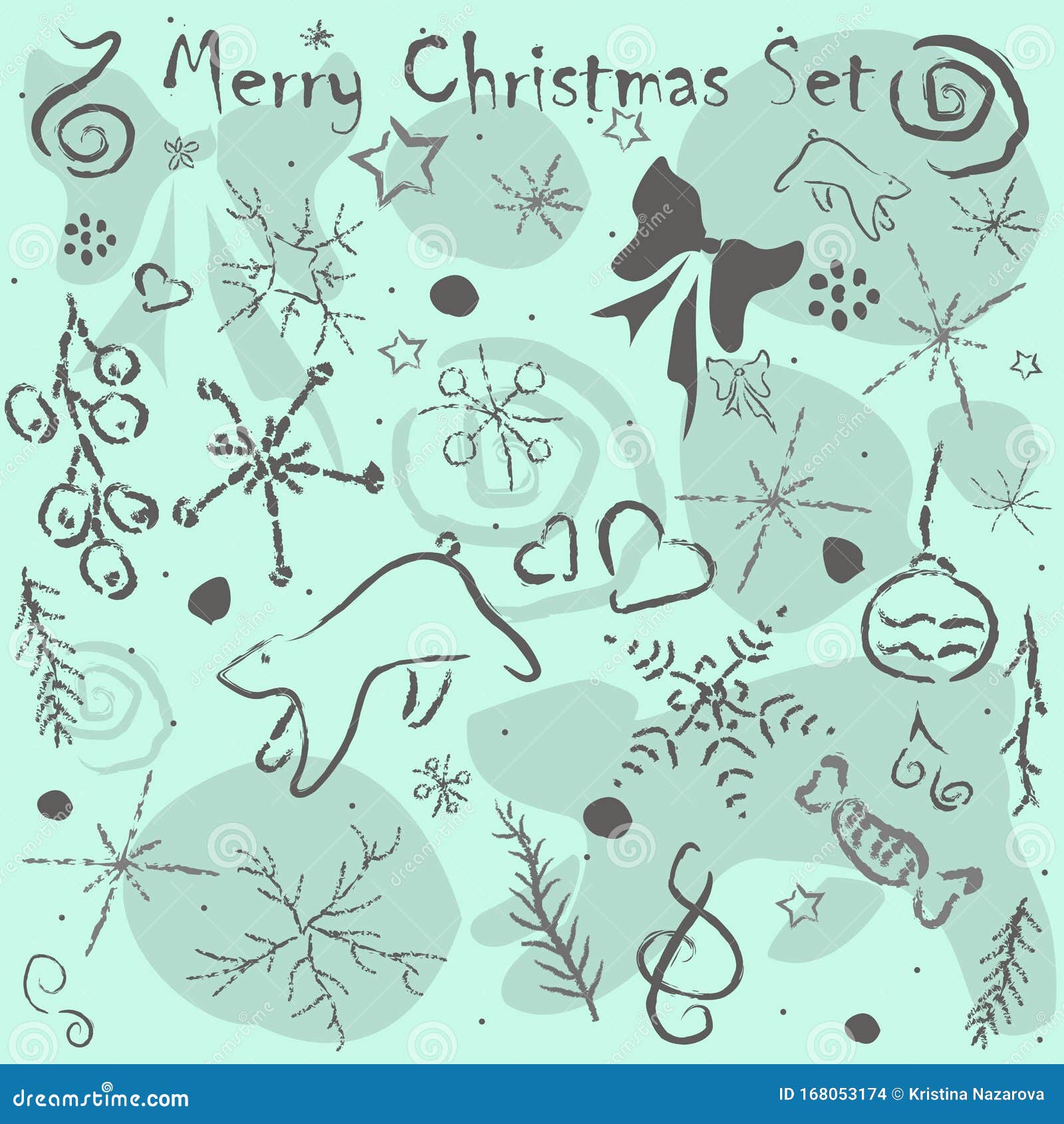 Cute Hand Drawn Winter Pattern. Seamless Vector Illustration Stock ...