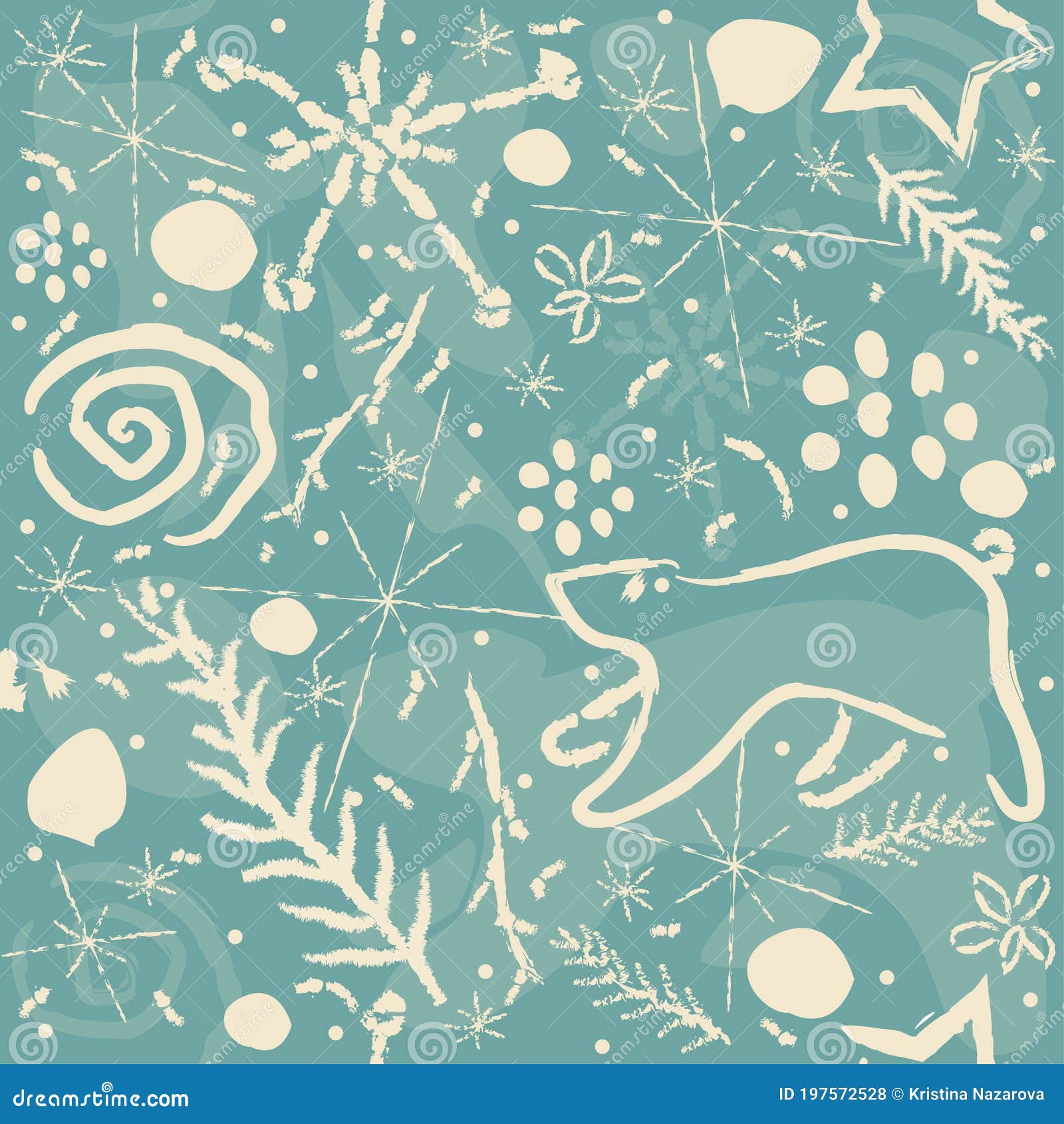Cute Hand Drawn Winter Pattern. Seamless Pattern. Vector Illustration ...