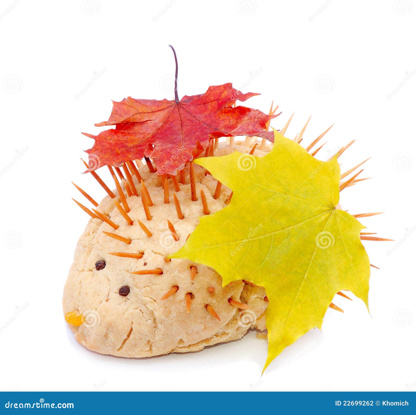 Cute Hand-made Hedgehog with Autumn Leaves Stock Photo - Image of color ...