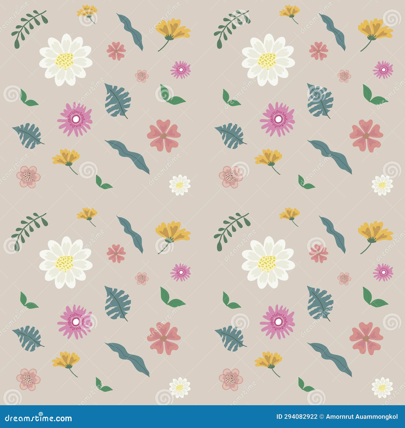 Cute Hand-painted Flower Pattern Flower Pattern Stock Vector ...