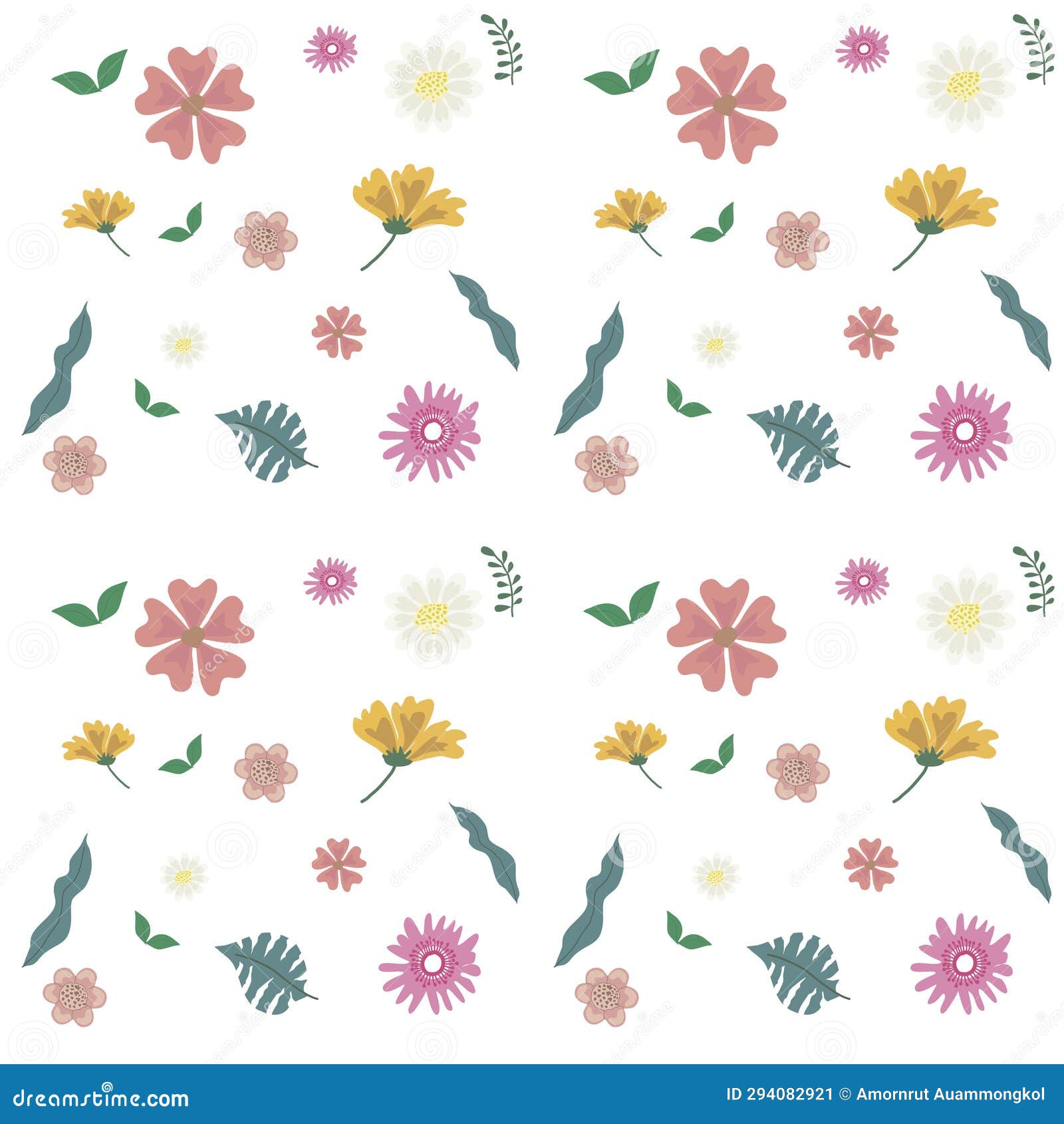 Cute Hand-painted Flower Pattern Flower Pattern Stock Vector ...