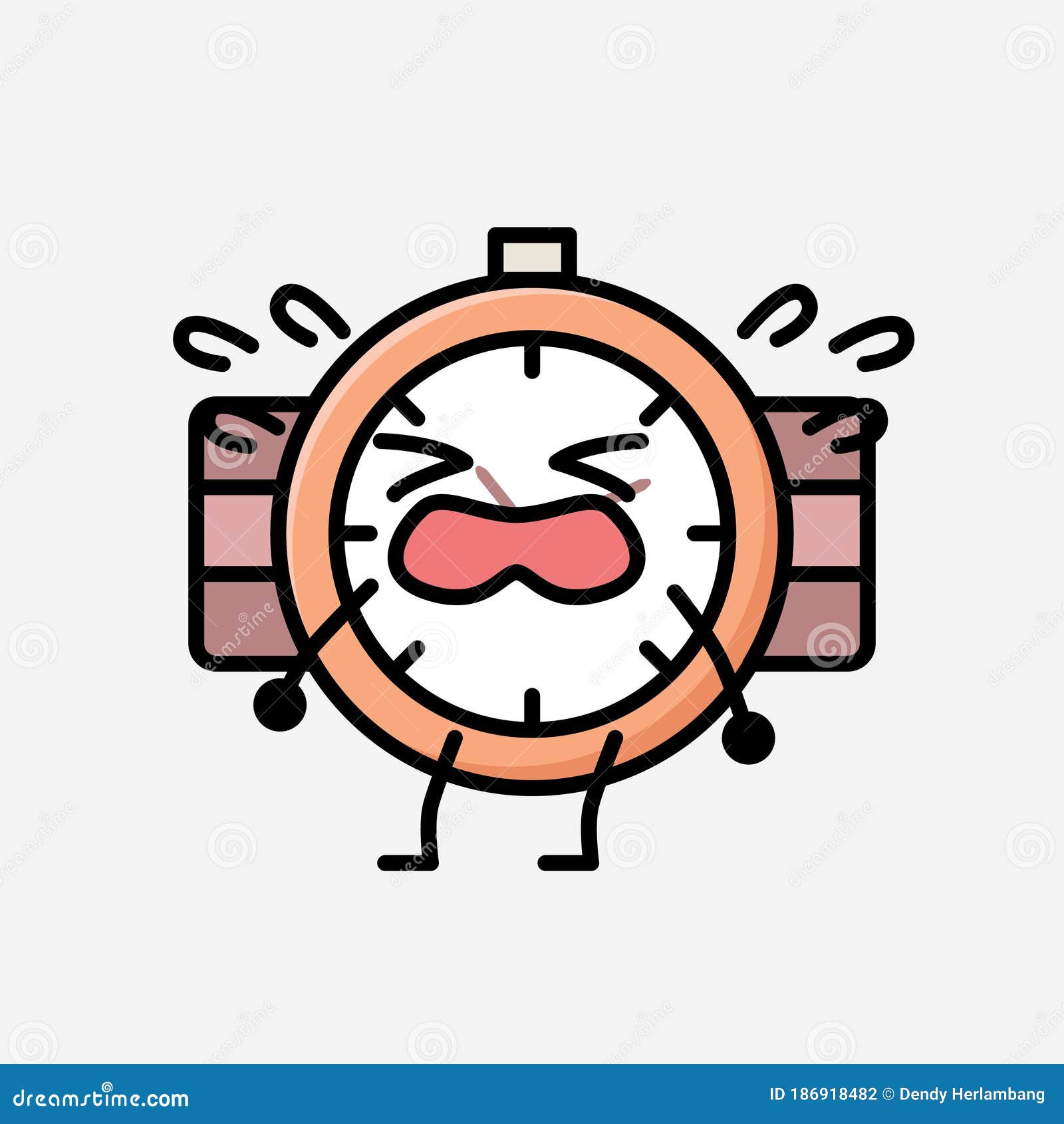 Cute Hand Watch Mascot Vector Character in Flat Design Style Stock ...