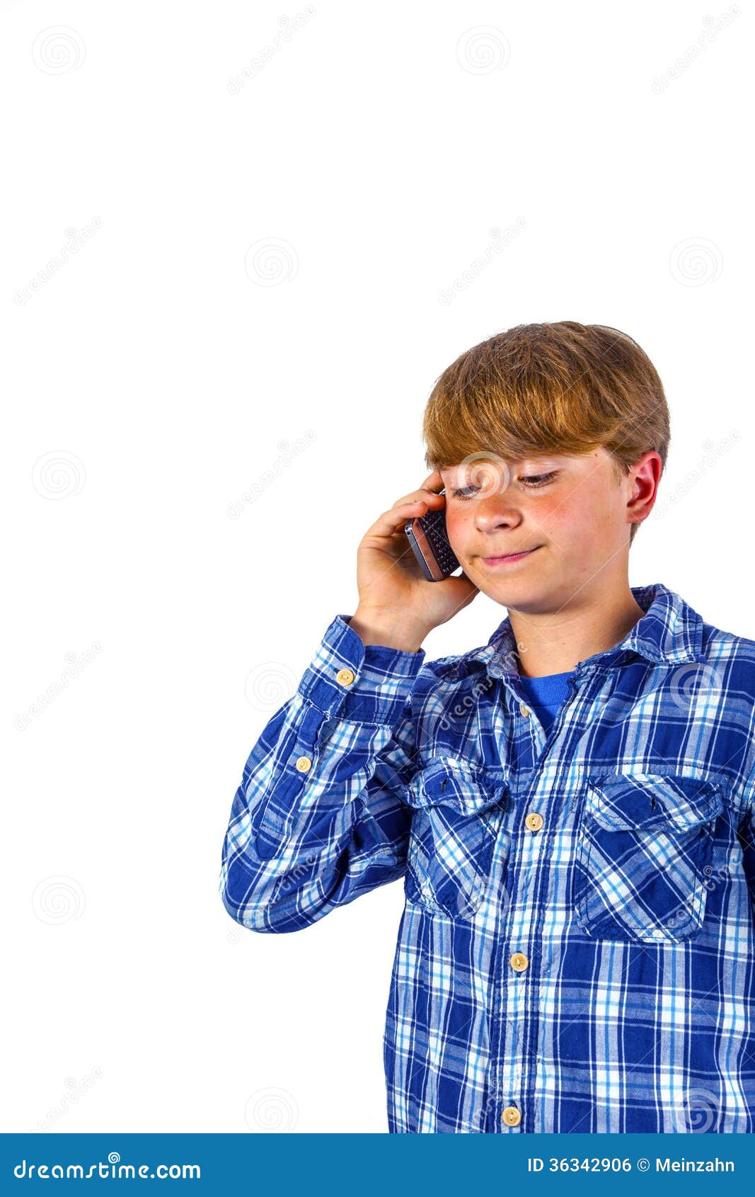 Cute Handsome Young Boy Speaking Stock Photo - Image of mobile ...