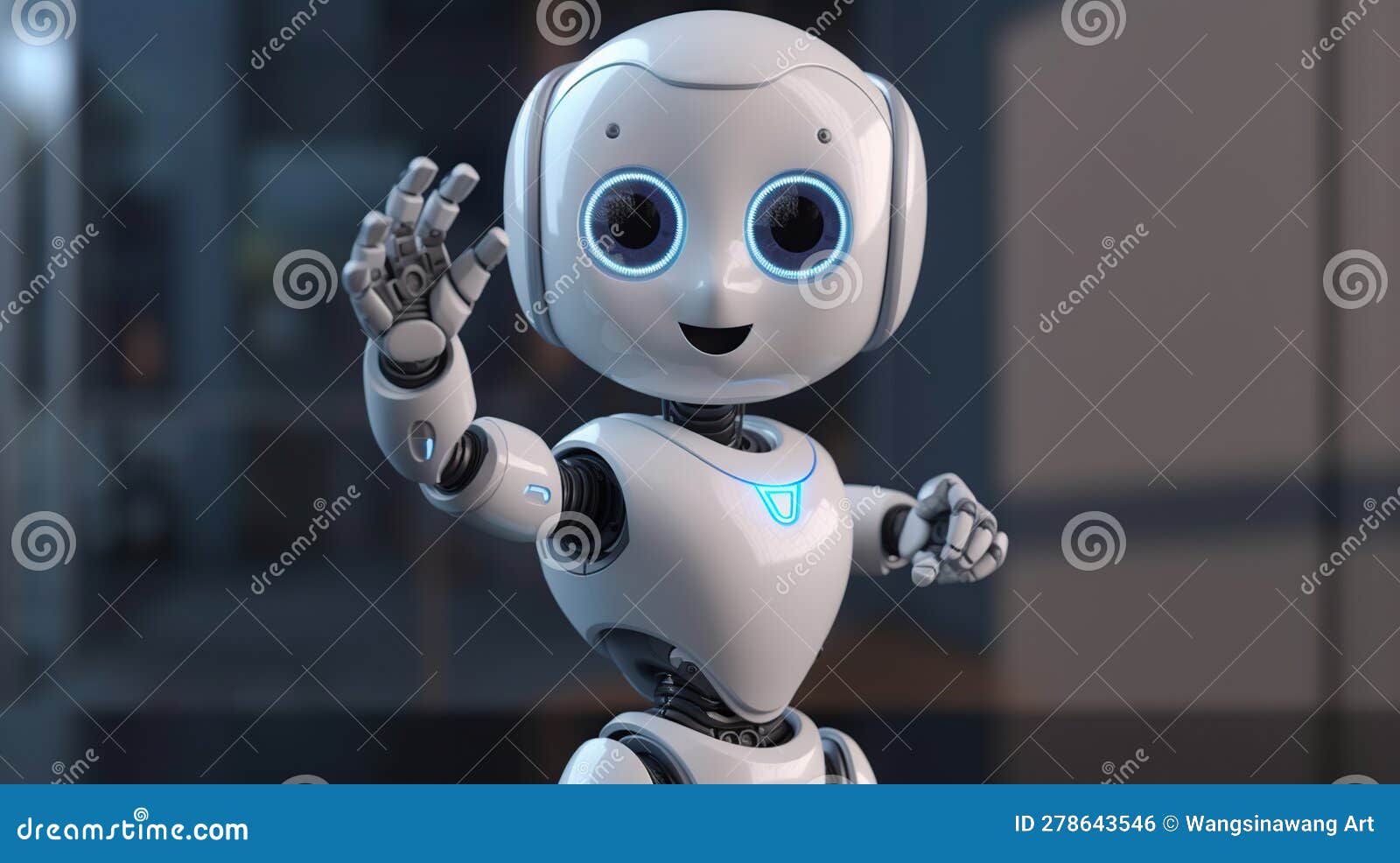 Cute Happy Ai Chatbot Cartoon Character, AI Generated Stock ...