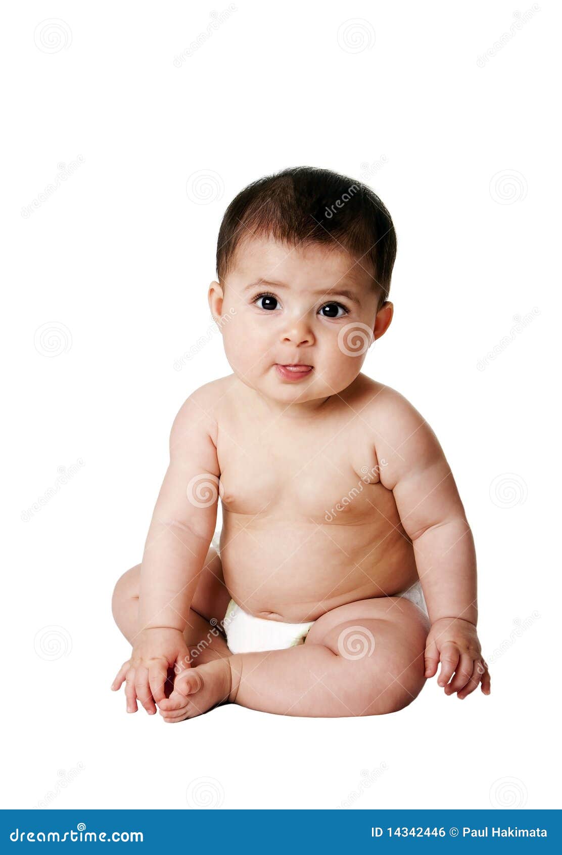 Cute Happy Baby Infant Sitting, Isolated. Stock Photo - Image of happy ...