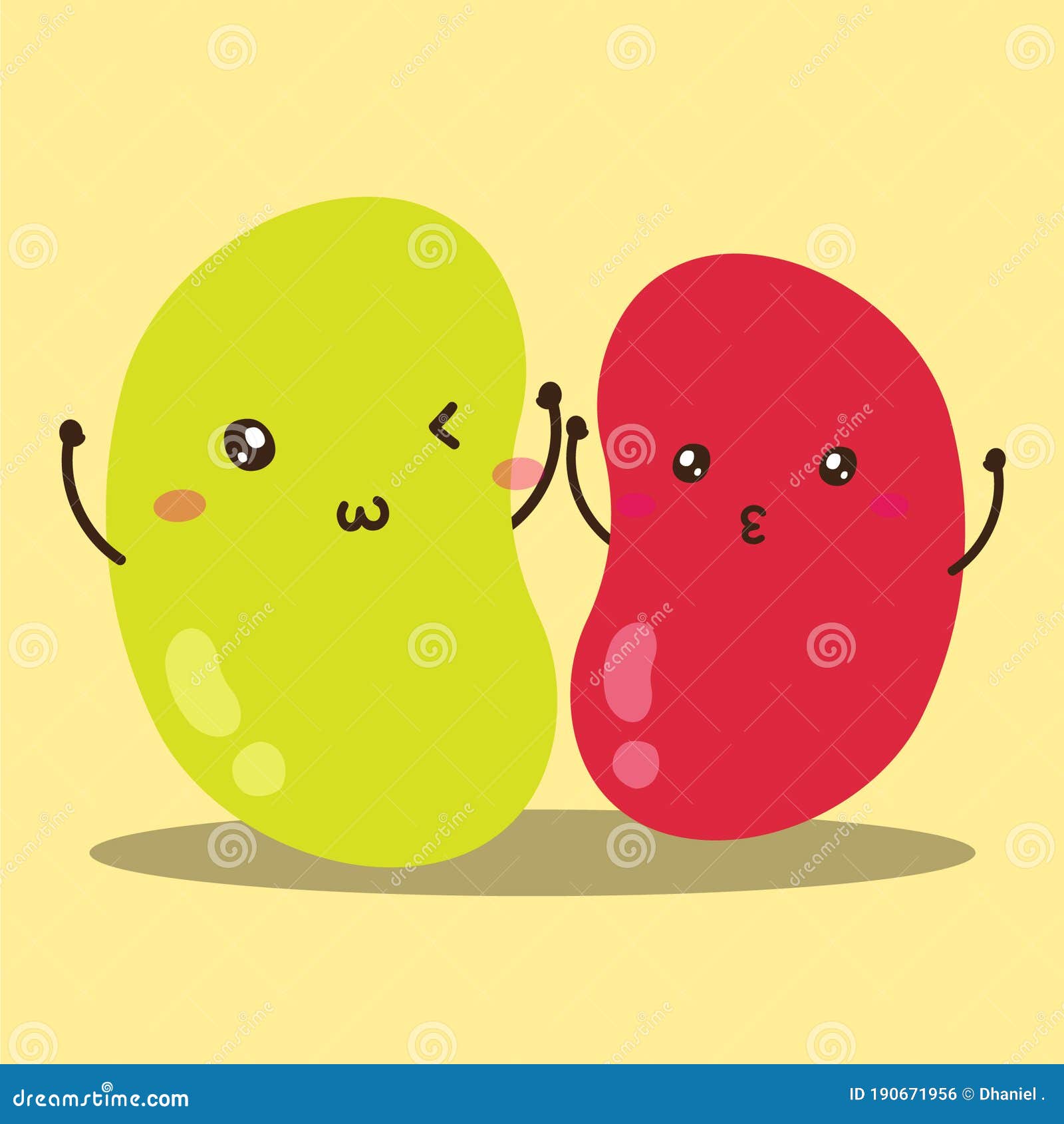 Cute Happy Beans Character Vector Design Stock Illustration ...