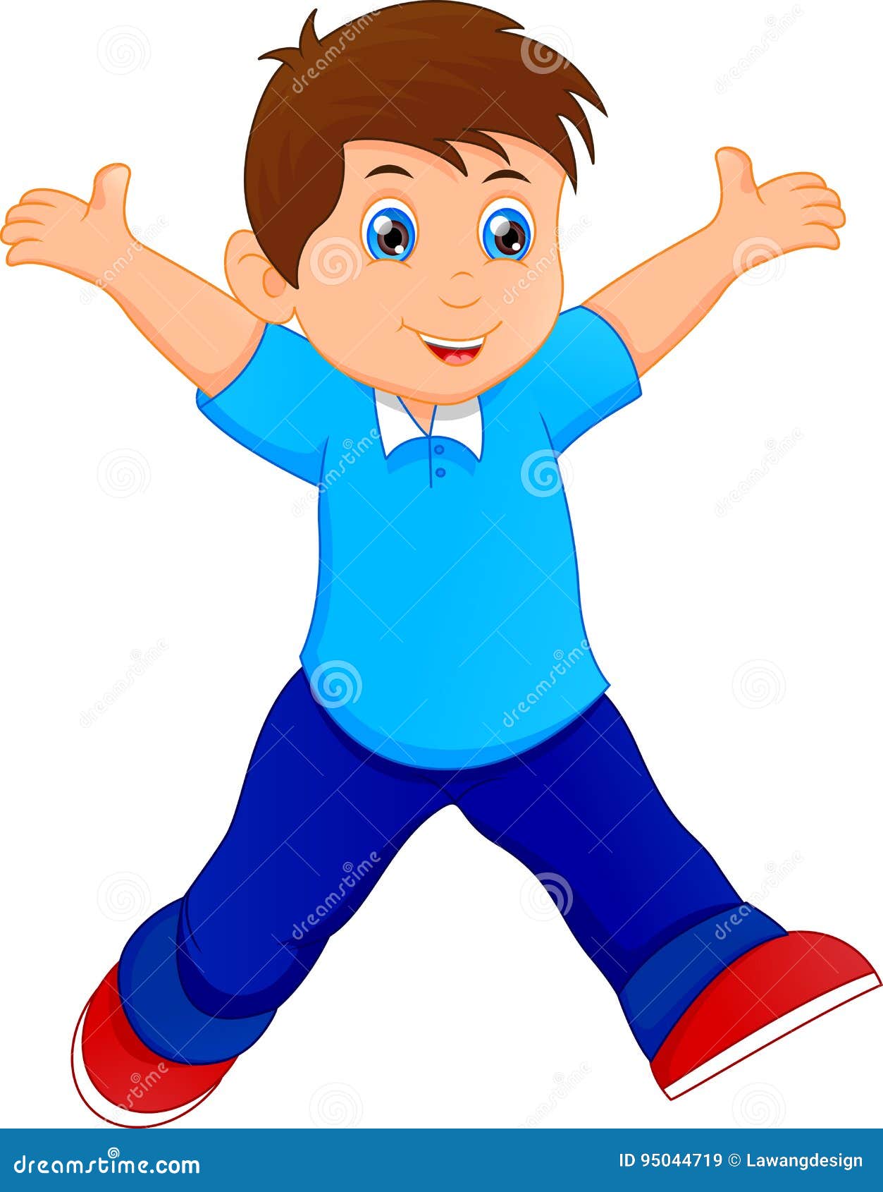 Cute Happy boy waving stock vector. Illustration of expression - 95044719