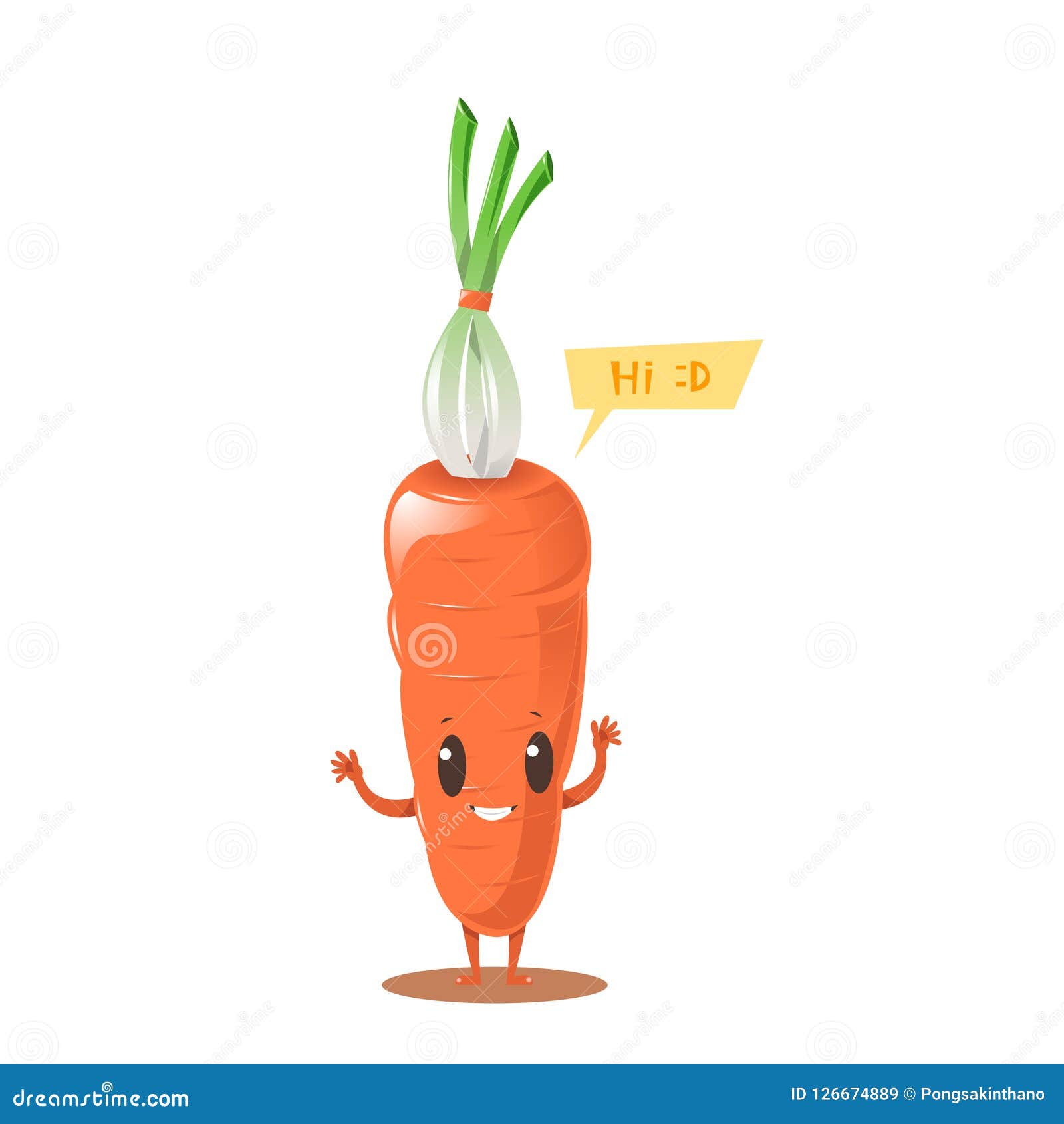 Cute Happy Carrot Cartoon Character Vector Design Stock Vector