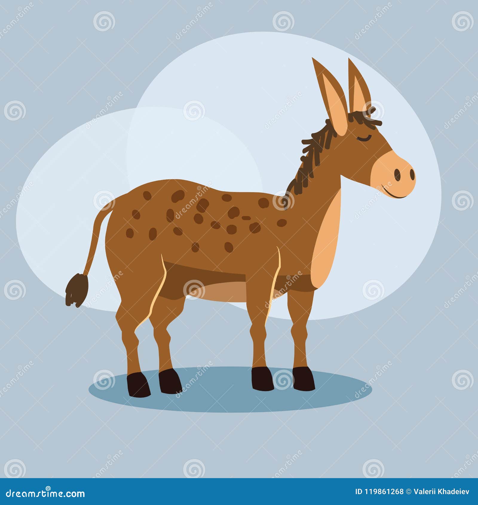 Cute Cartoon Donkey Illustration, Vector, Isolated Stock Vector ...