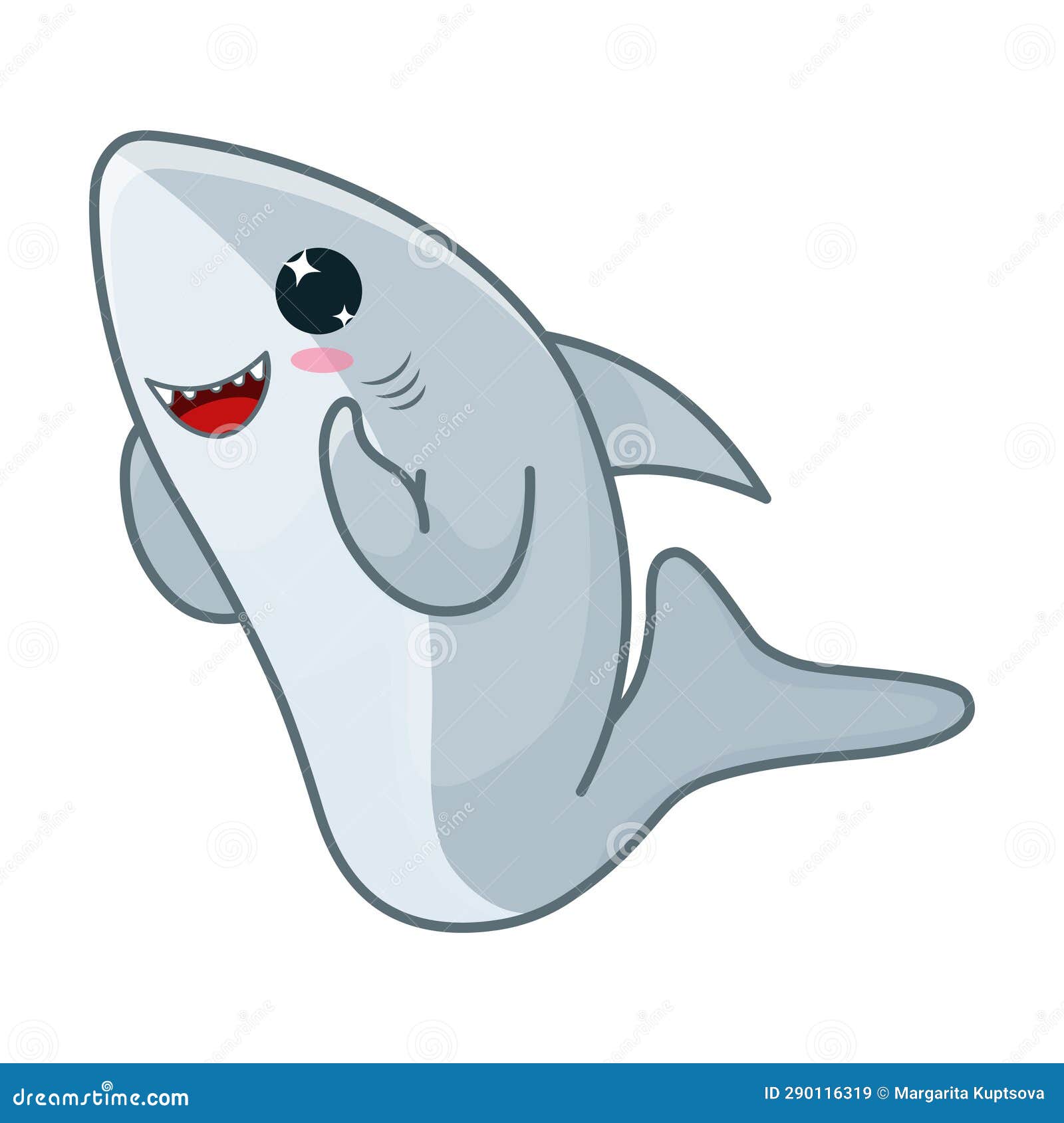Grey Shark Cartoon With Teeth | CartoonDealer.com #58550355