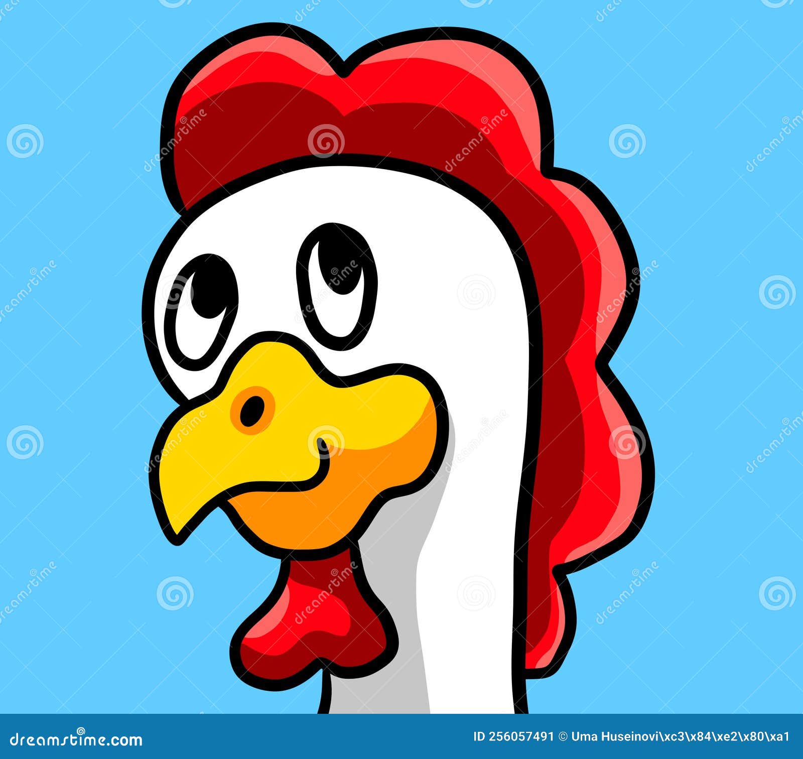 Cute Happy Chicken Card stock illustration. Illustration of blue ...