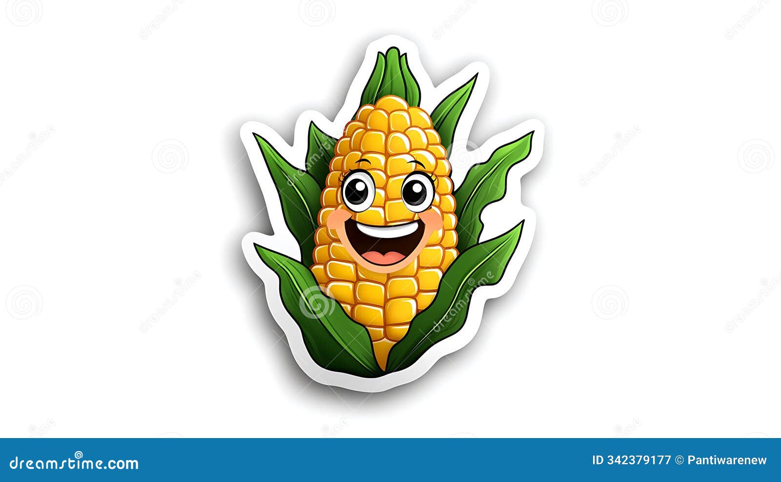 Cute Happy Corn Sticker Design for Fun Projects Stock Illustration ...
