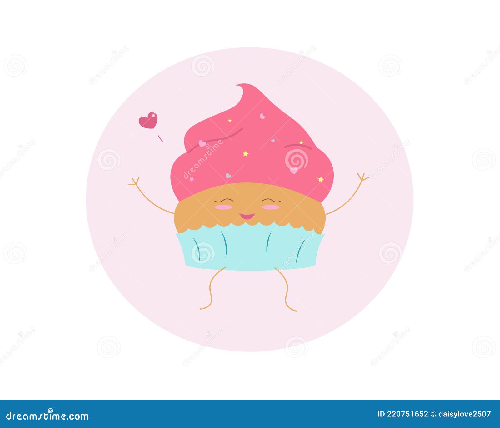 A cute happy cupcake stock vector. Illustration of text - 220751652