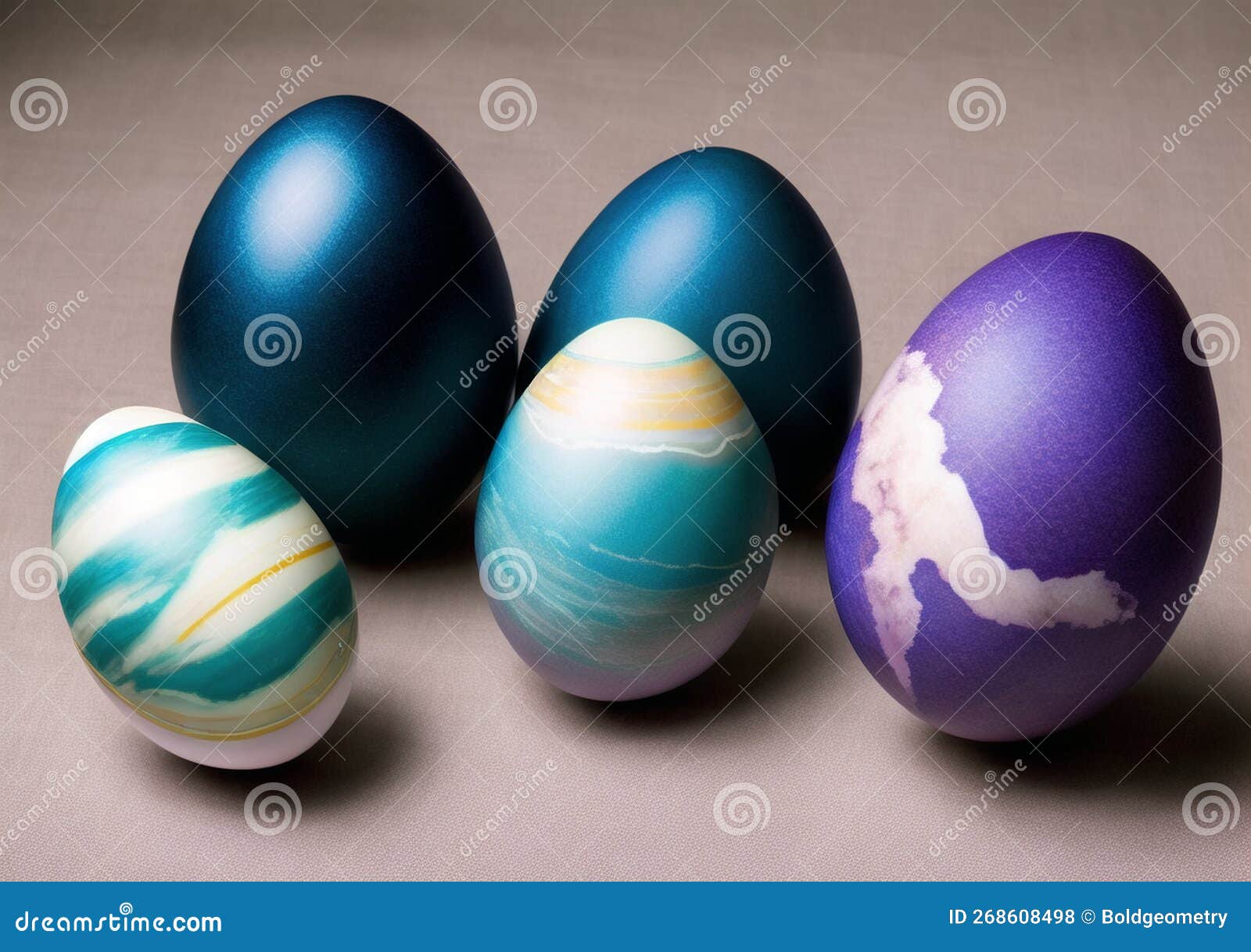 Colorful Decorative Easter Eggs Collection on a Beautiful Creative ...