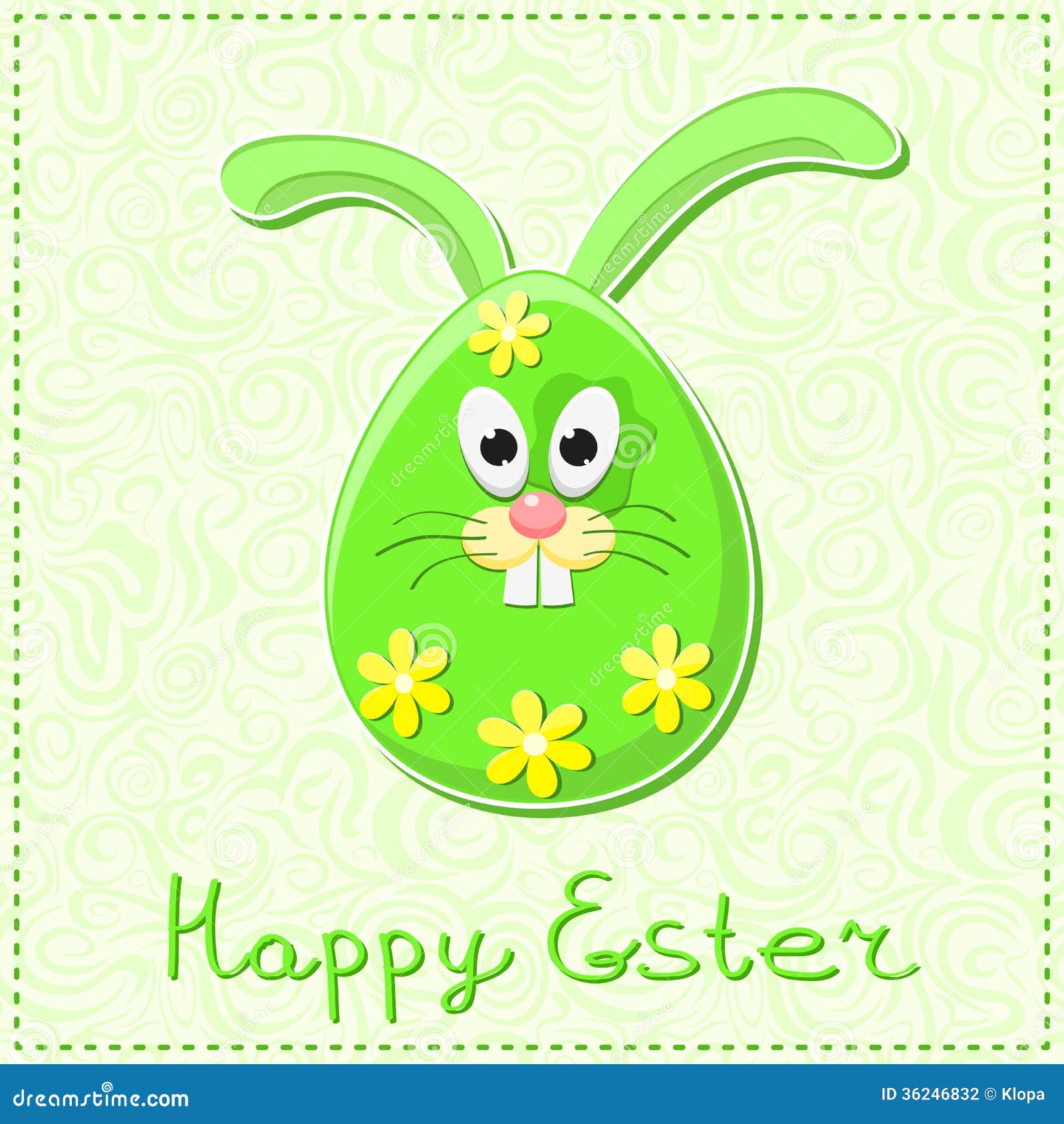 Cute Happy Easter Rabbit Bunny Stock Illustration - Illustration of ...