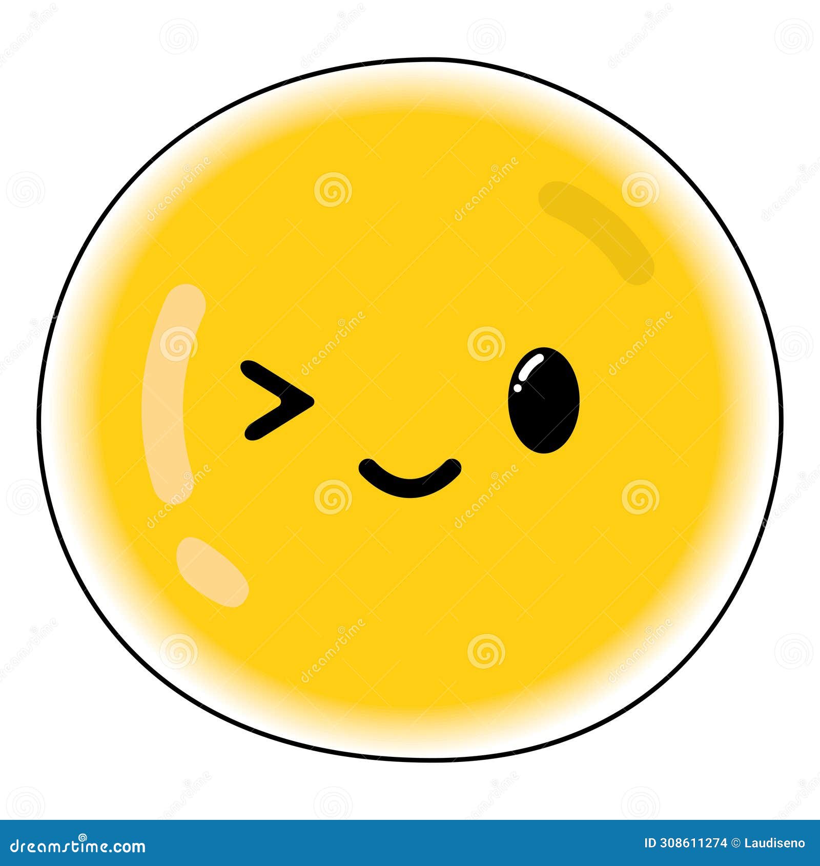 Cute Happy Emoji Icon Vector Stock Vector - Illustration of expression ...