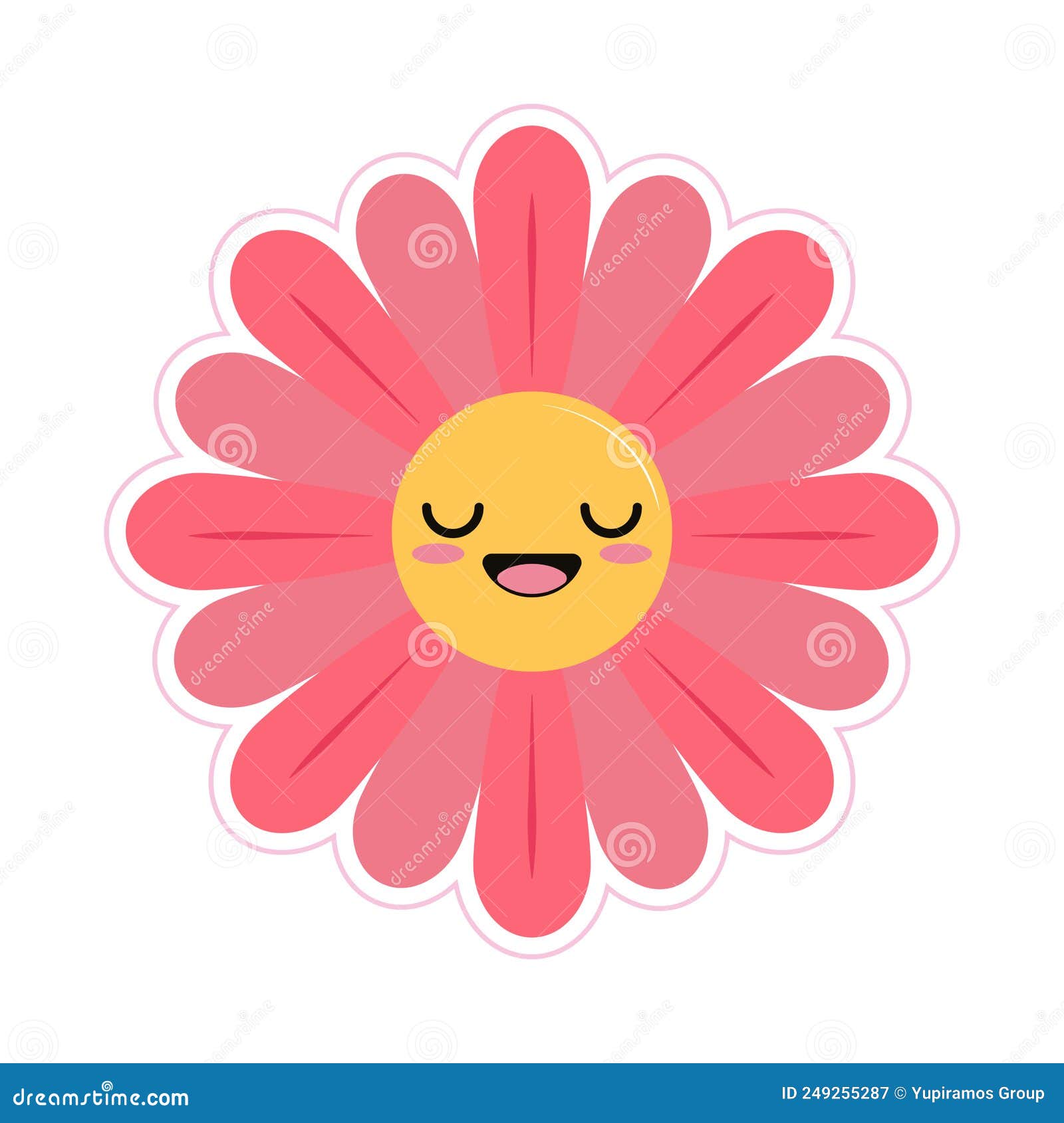 Cute happy flower stock vector. Illustration of happy - 249255287