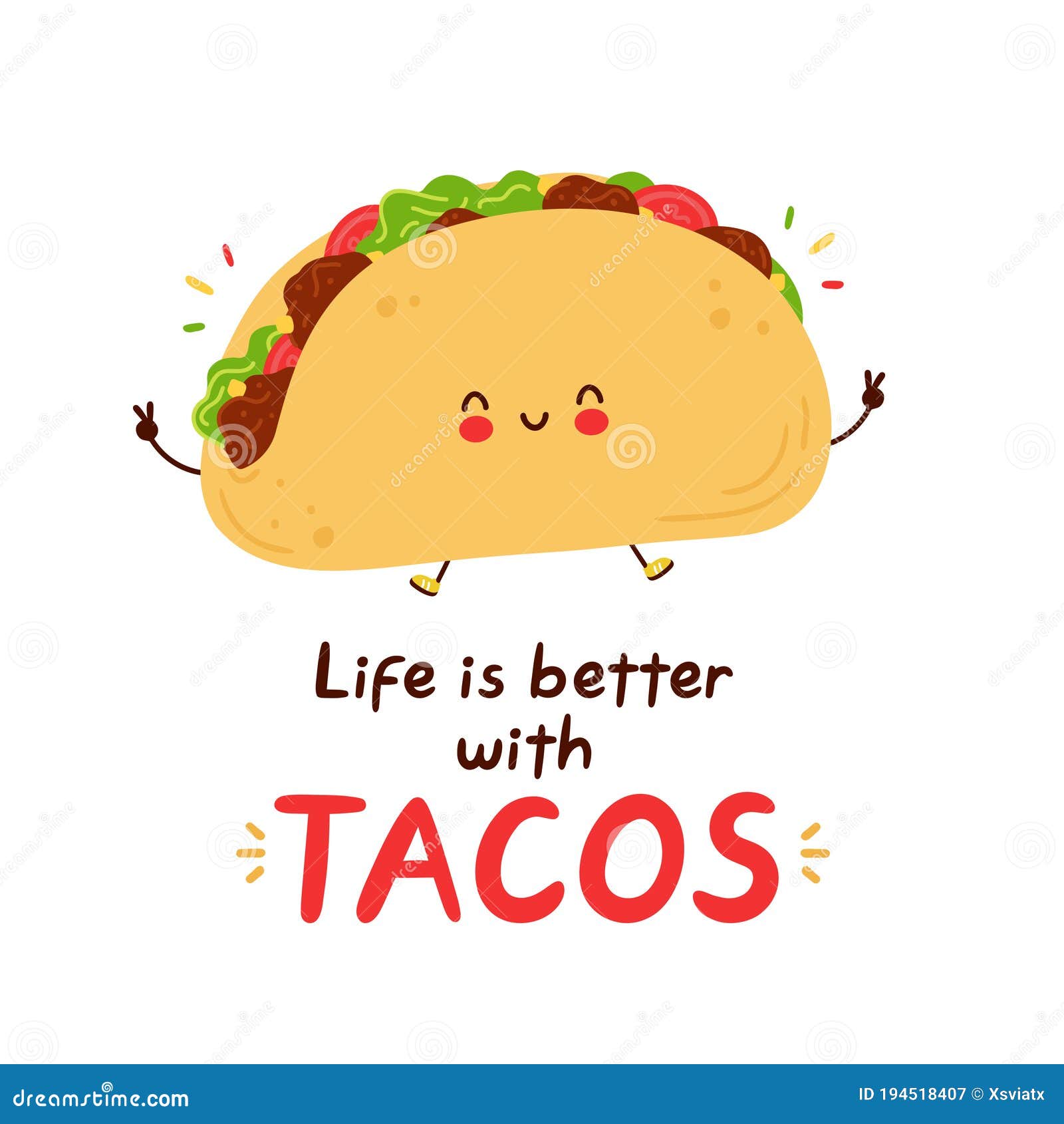 Cute Happy Funny Taco.Isolated on White Background Stock Vector ... Cute Happy Funny Taco.Isolated on White Background Stock Vector ...