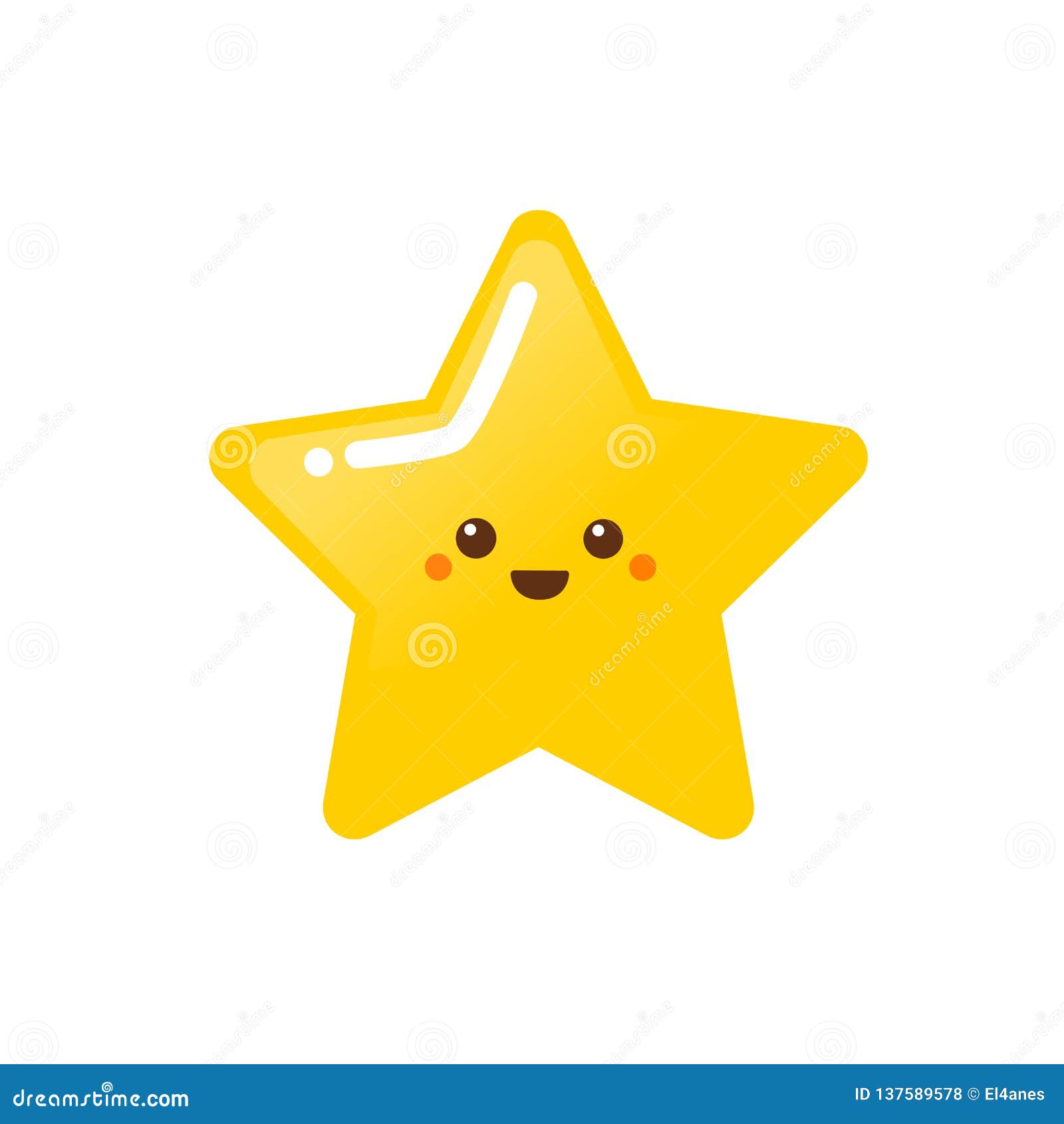 Cute happy golden star stock vector. Illustration of glow - 137589578