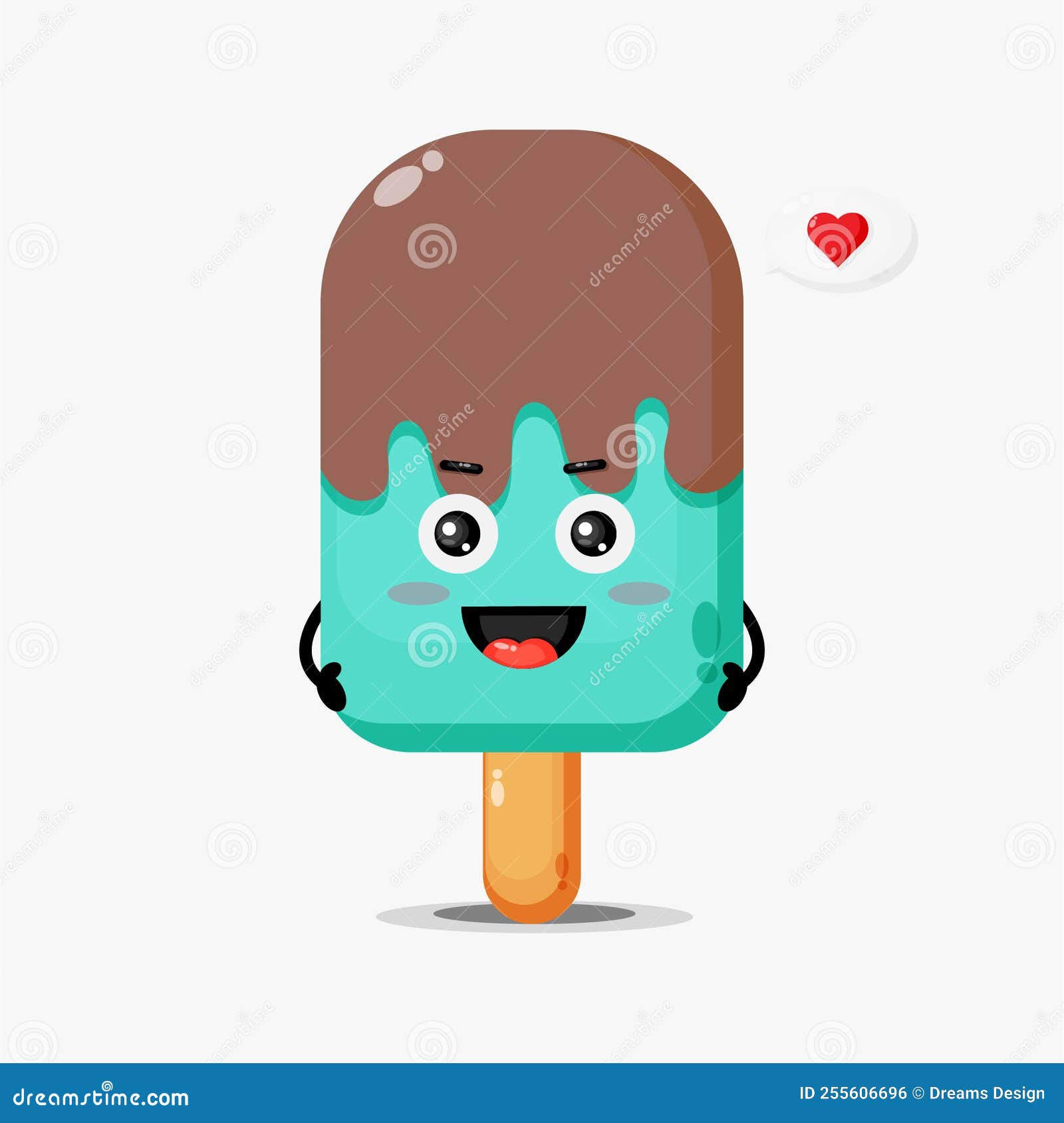 Cute Happy Ice Cream Character Stock Vector - Illustration of comic ...