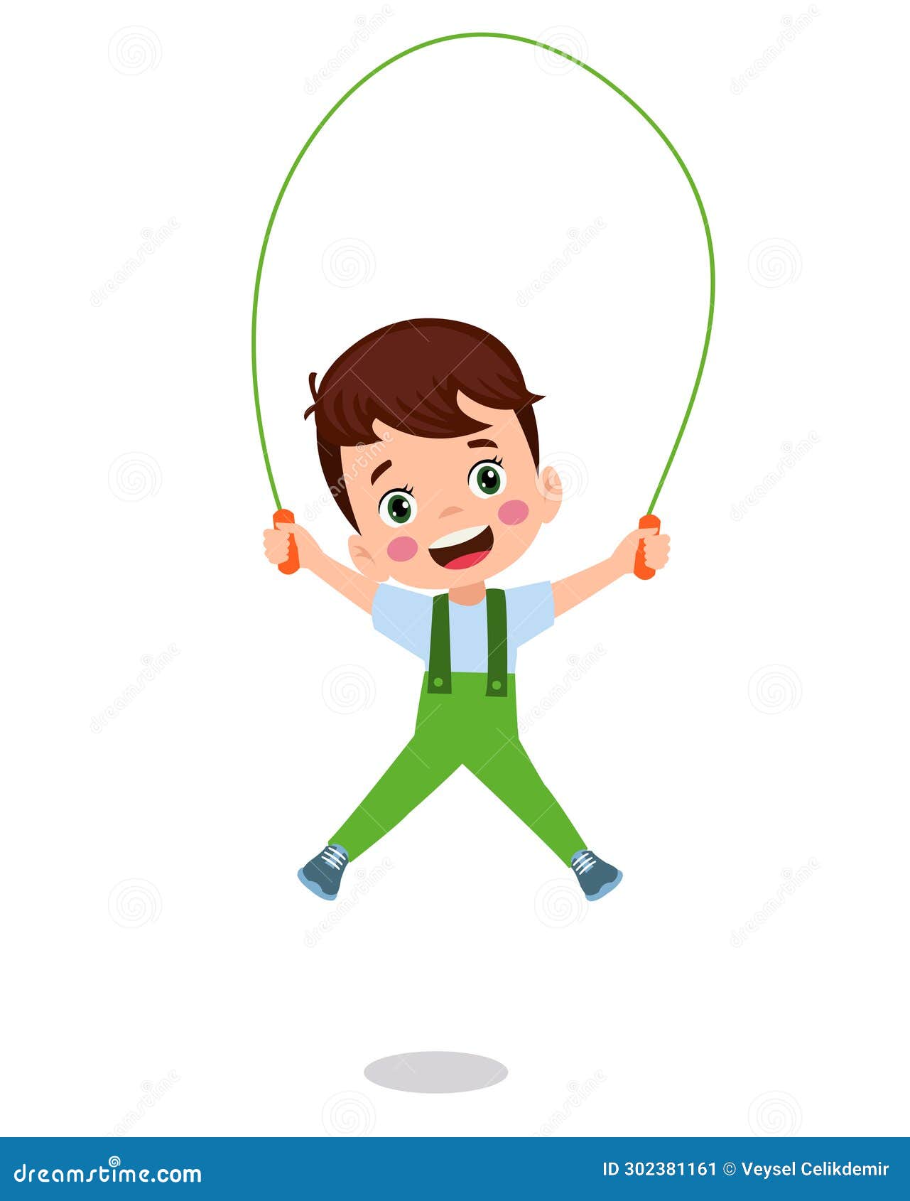 Cute and Happy Kids Jumping Rope Stock Illustration - Illustration of ...