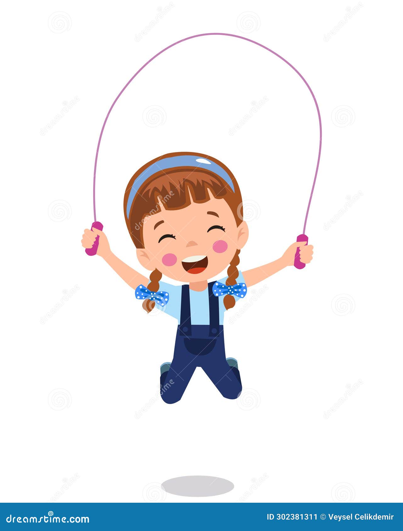 Cute And Happy Kids Jumping Rope Stock Image | CartoonDealer.com #302381311