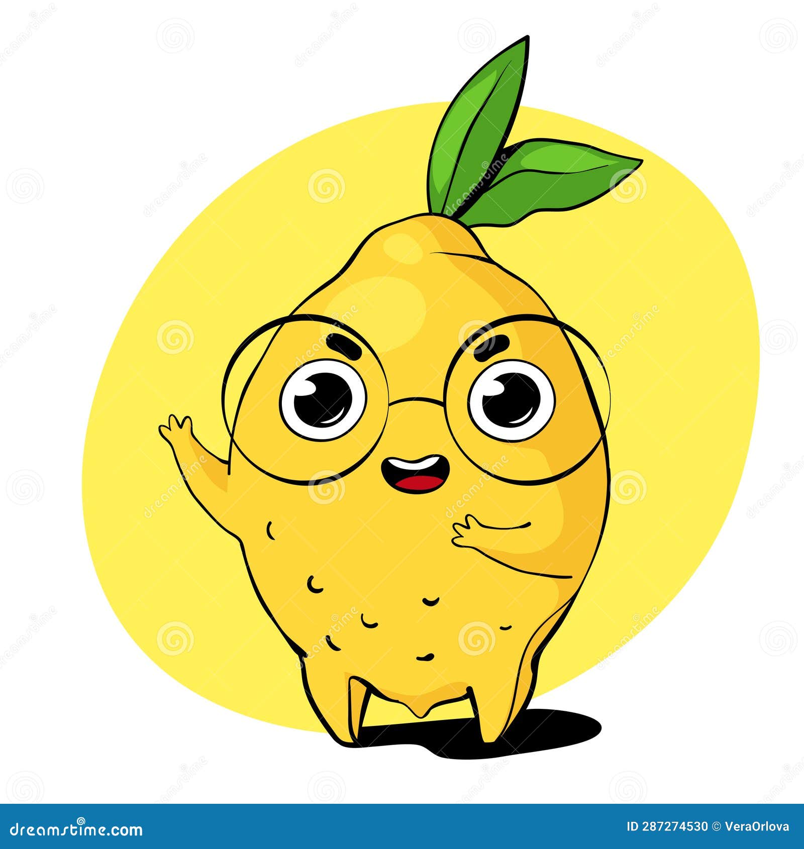 Cute Happy Lemon. Vector Characters in Cartoon Style Stock Vector ...