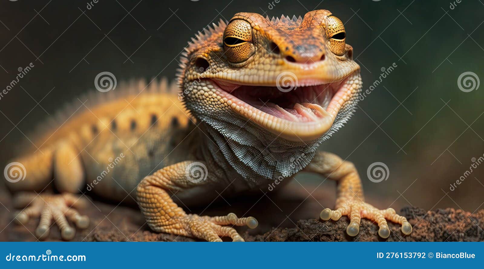 A cute happy lizard stock illustration. Illustration of happy - 276153792