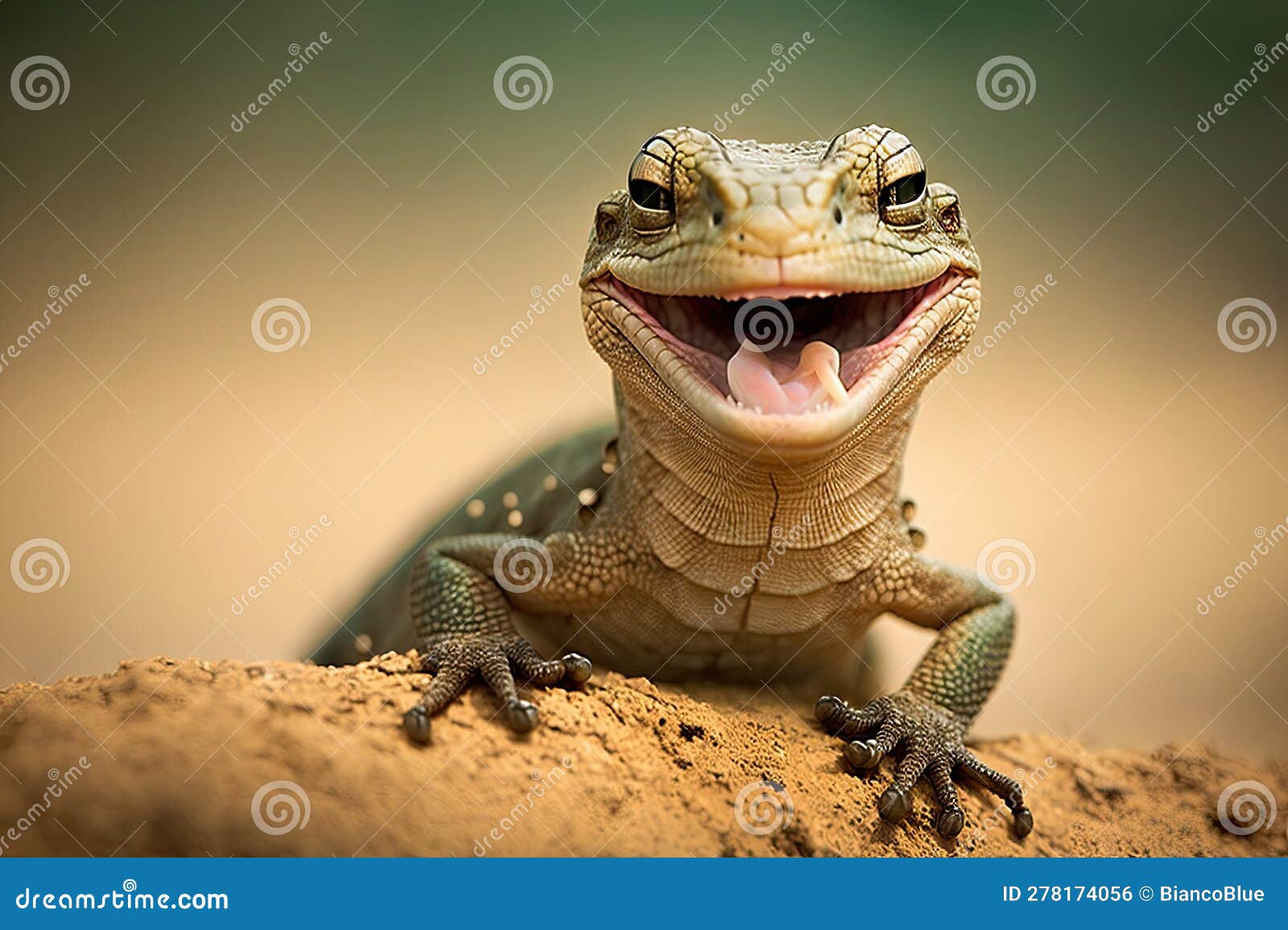 A cute happy lizard stock illustration. Illustration of sweet - 278174056