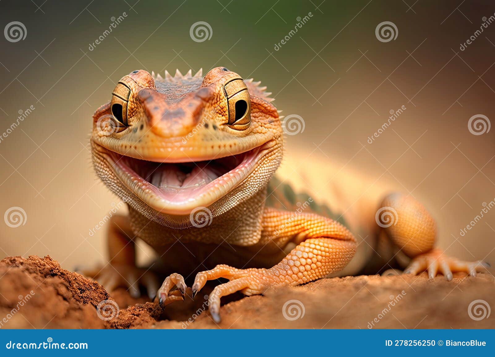 A cute happy lizard stock illustration. Illustration of blur - 278256250