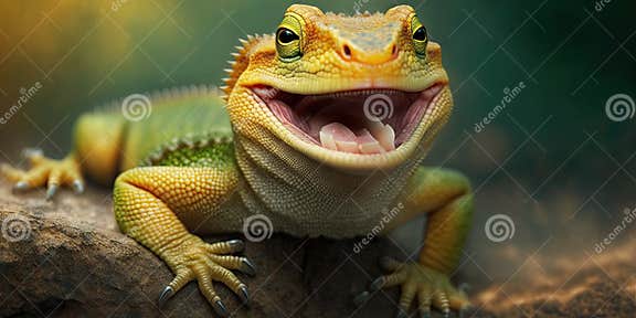 A cute happy lizard stock illustration. Illustration of smile - 275957242