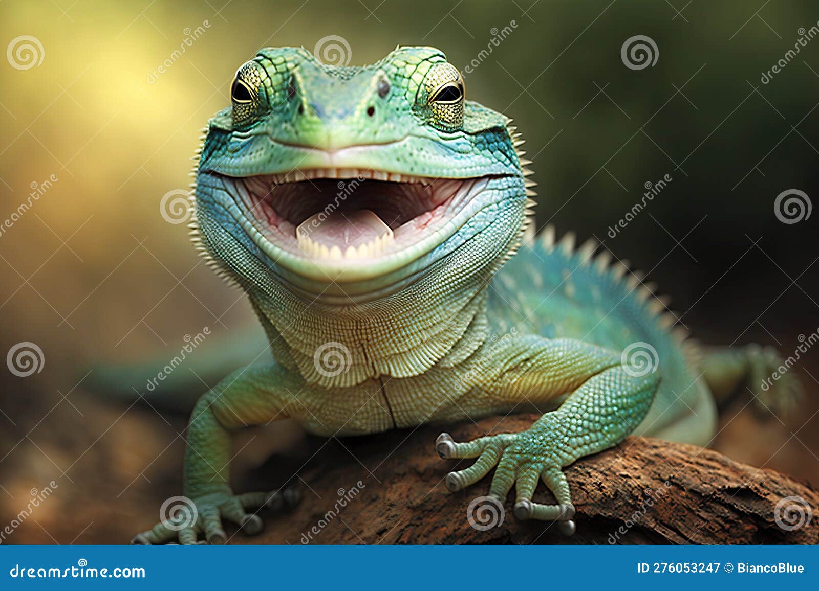 A cute happy lizard stock illustration. Illustration of floral - 276053247