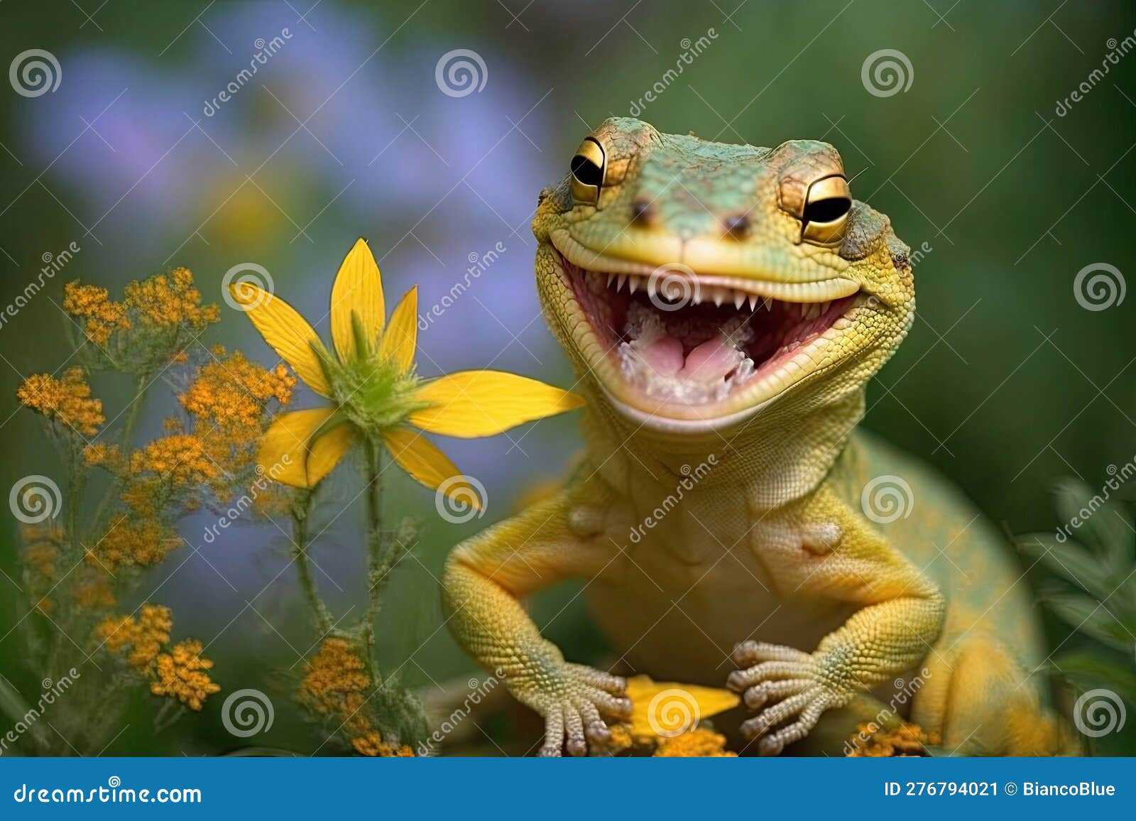 A cute happy lizard stock illustration. Illustration of friendly ...