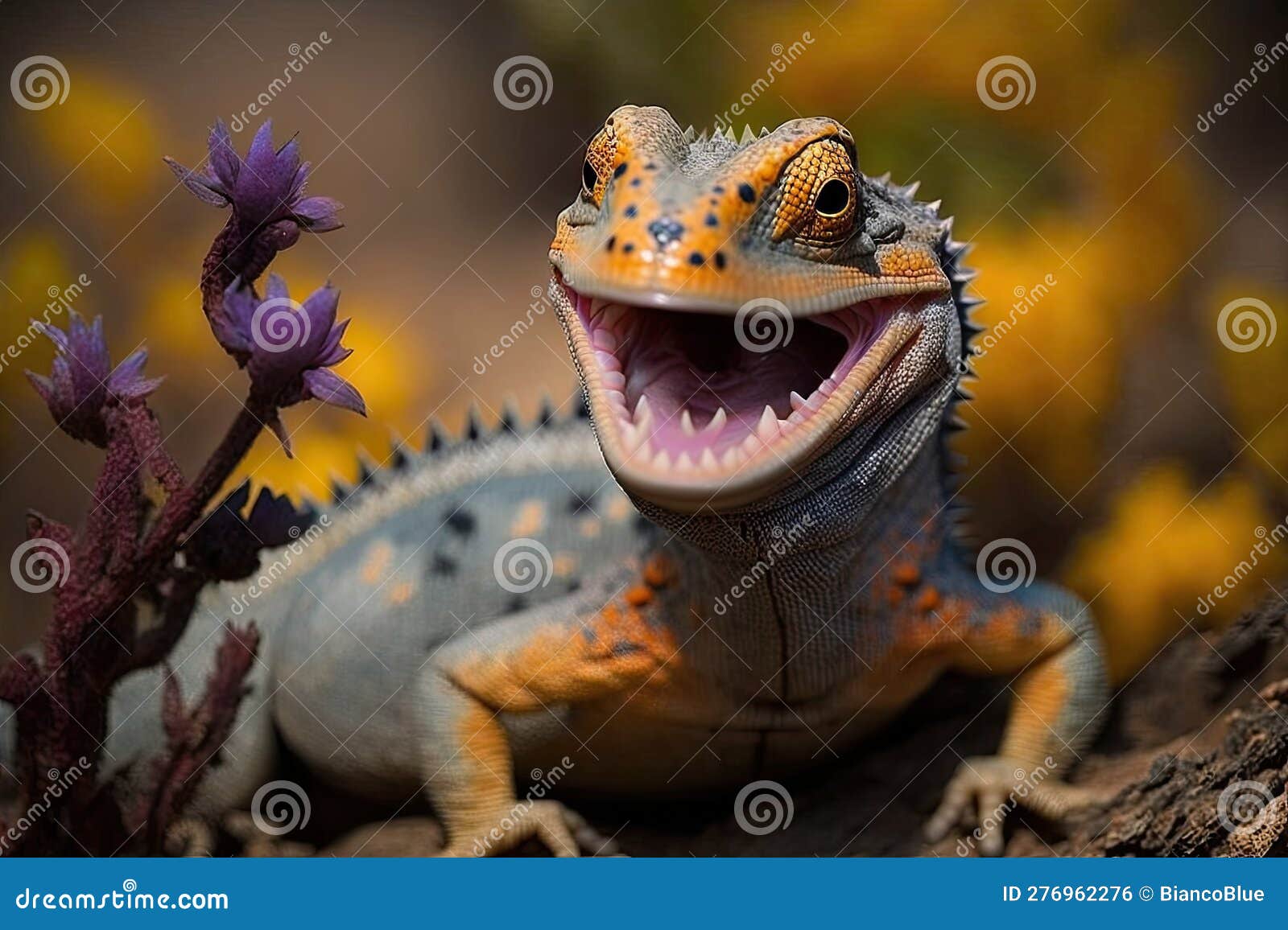 A cute happy lizard stock illustration. Illustration of book - 276962276