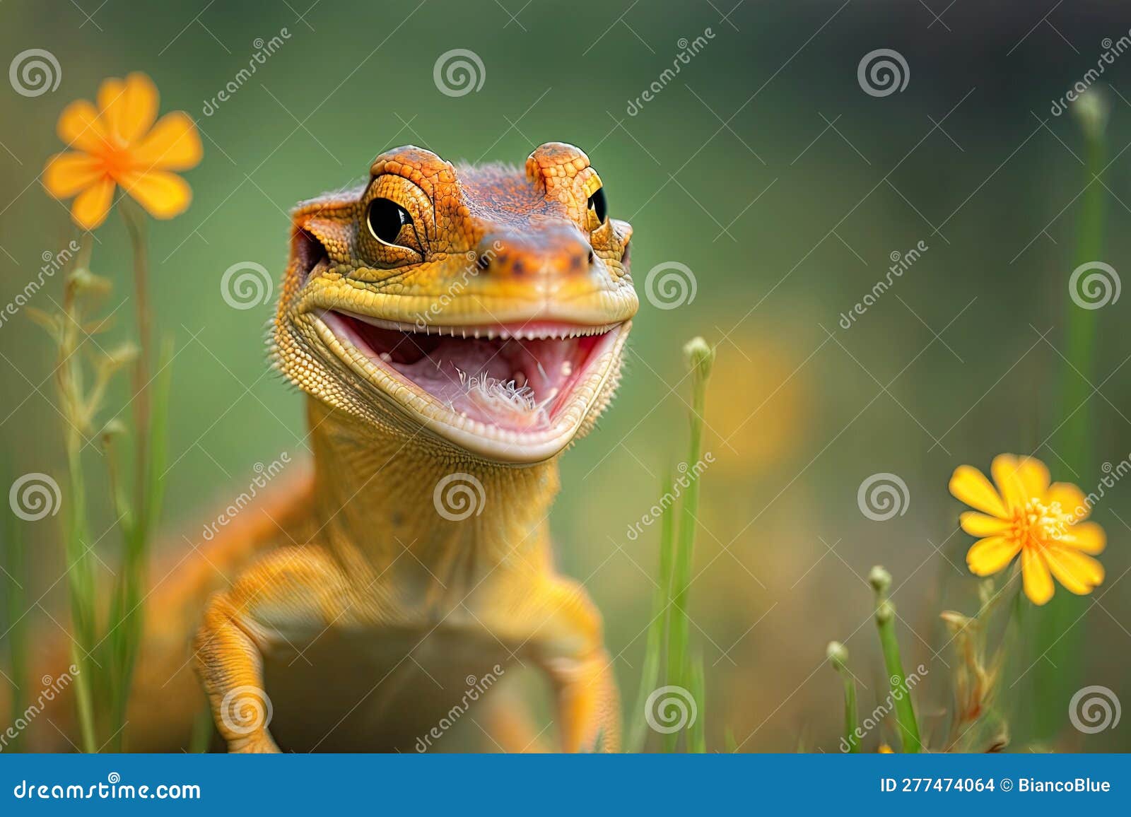 A cute happy lizard stock illustration. Illustration of tiny - 277474064