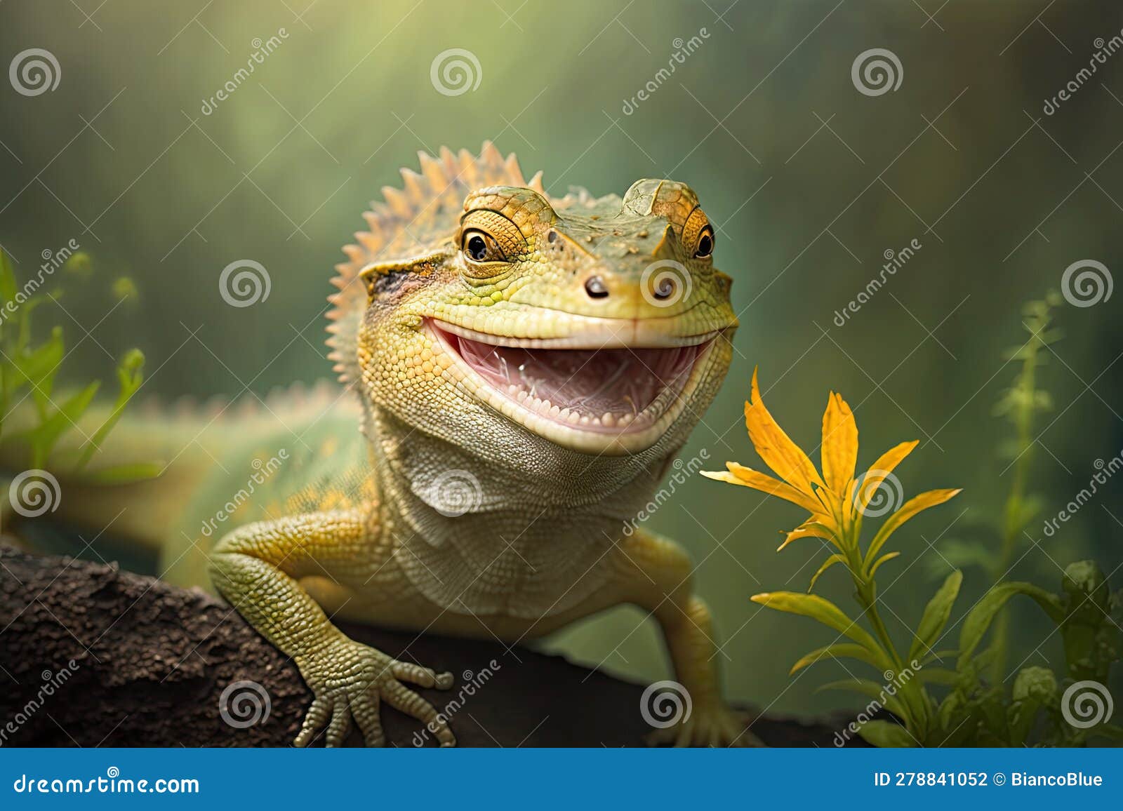 A cute happy lizard stock illustration. Illustration of closeup - 278841052
