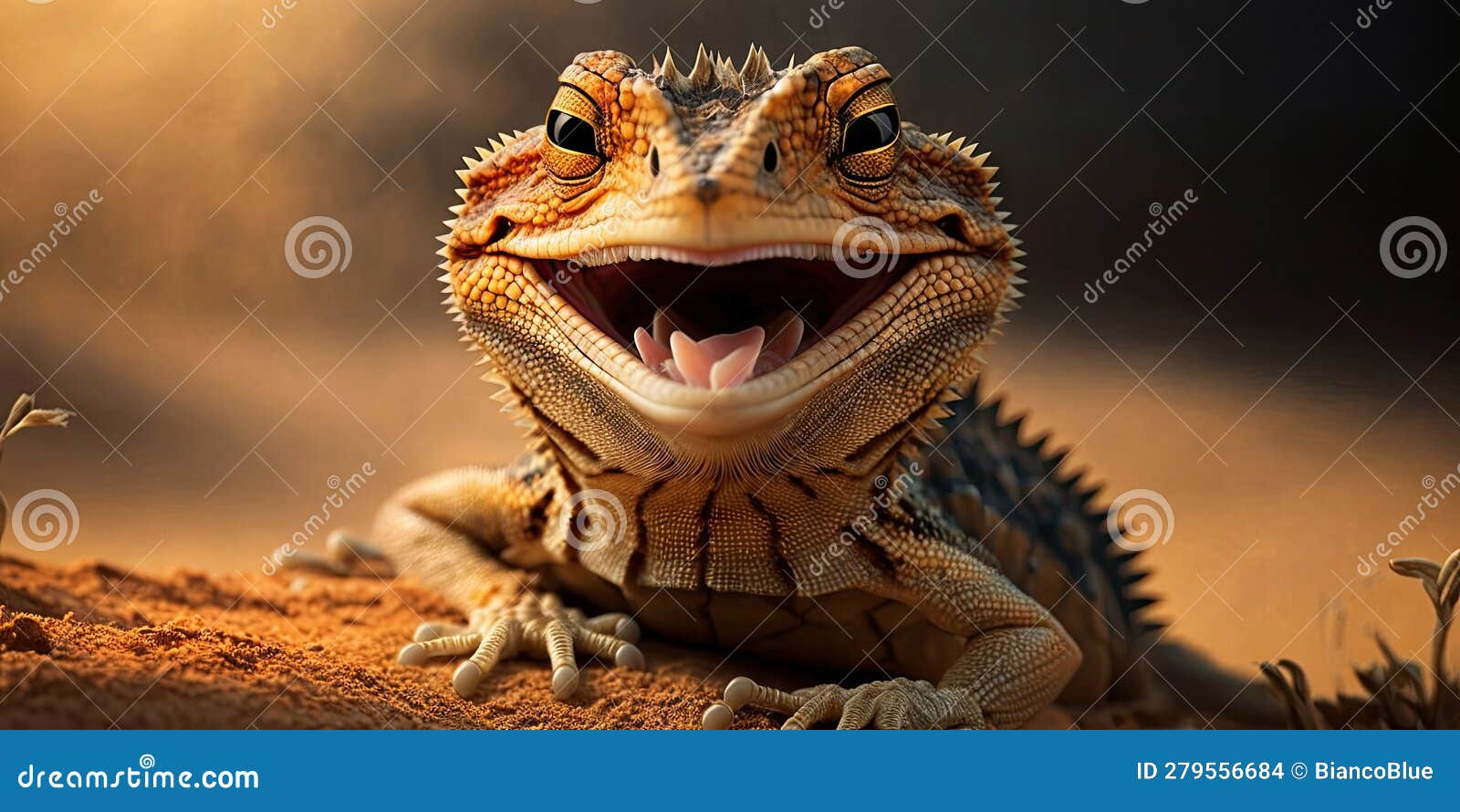 A cute happy lizard stock illustration. Illustration of digital - 279556684