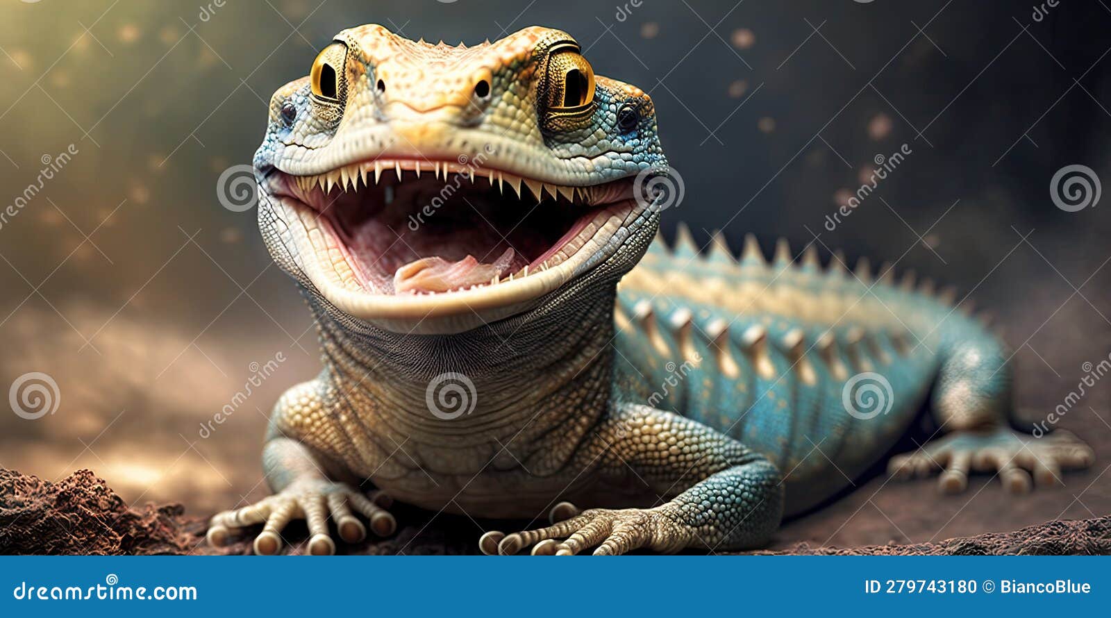 A cute happy lizard stock illustration. Illustration of happy - 279743180