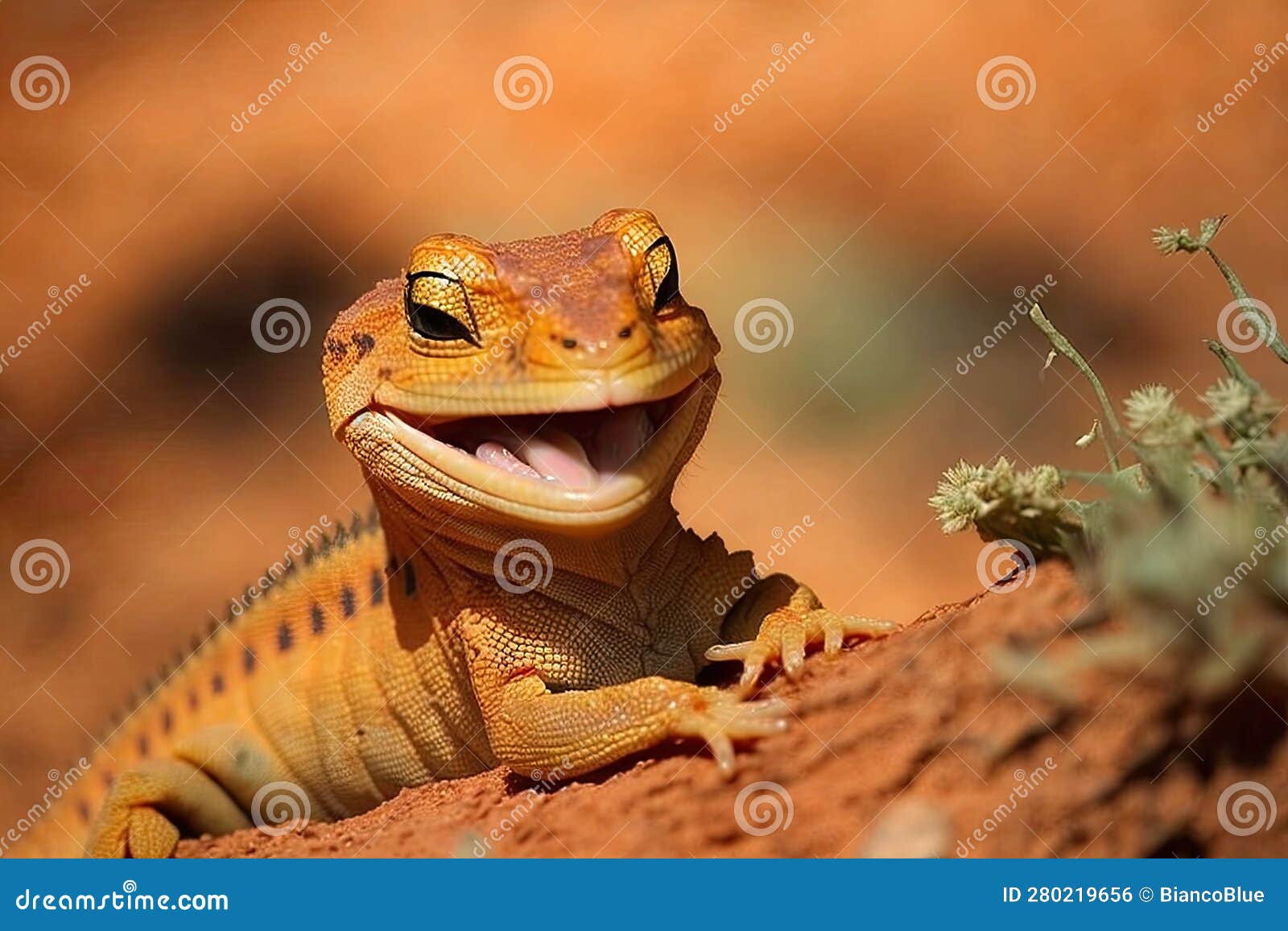 A cute happy lizard stock illustration. Illustration of creature ...