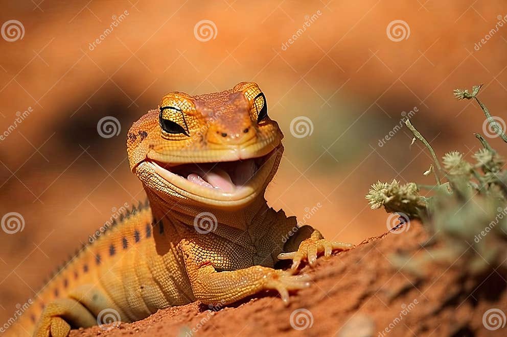 A cute happy lizard stock illustration. Illustration of creature ...