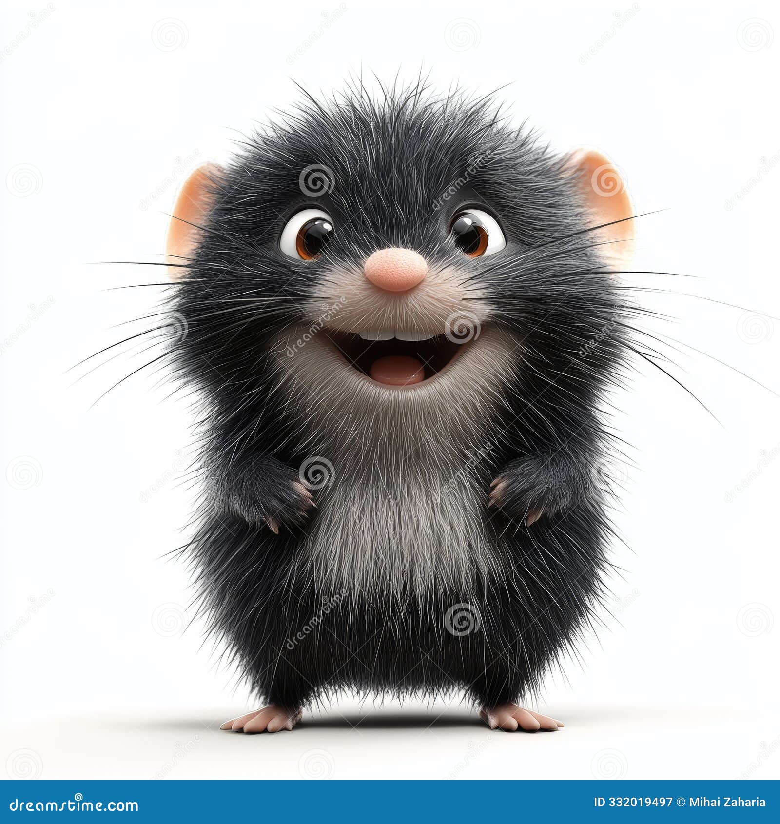 Cute Happy Mole Isolated on White Background, Cartoon Character ...