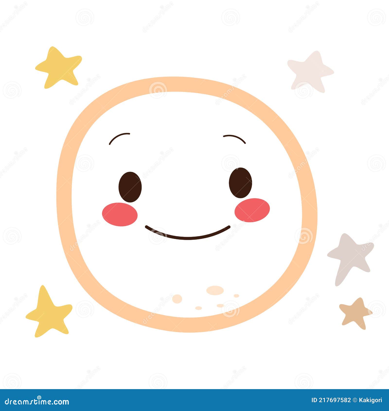 Cute Happy Moon Character stock vector. Illustration of character ...