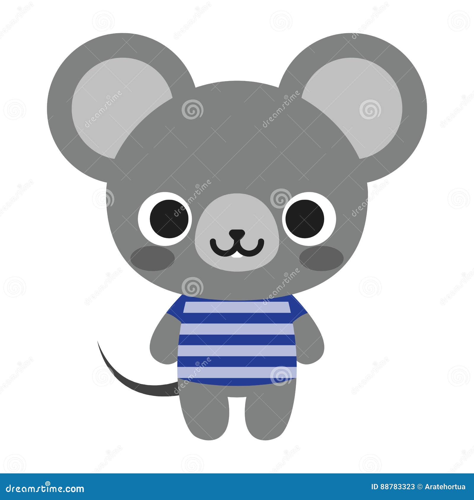 Cute Happy Mouse Isolated on White Background Stock Illustration ...