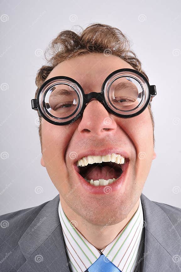 Cute and happy nerd stock image. Image of confident, foolish - 18464459