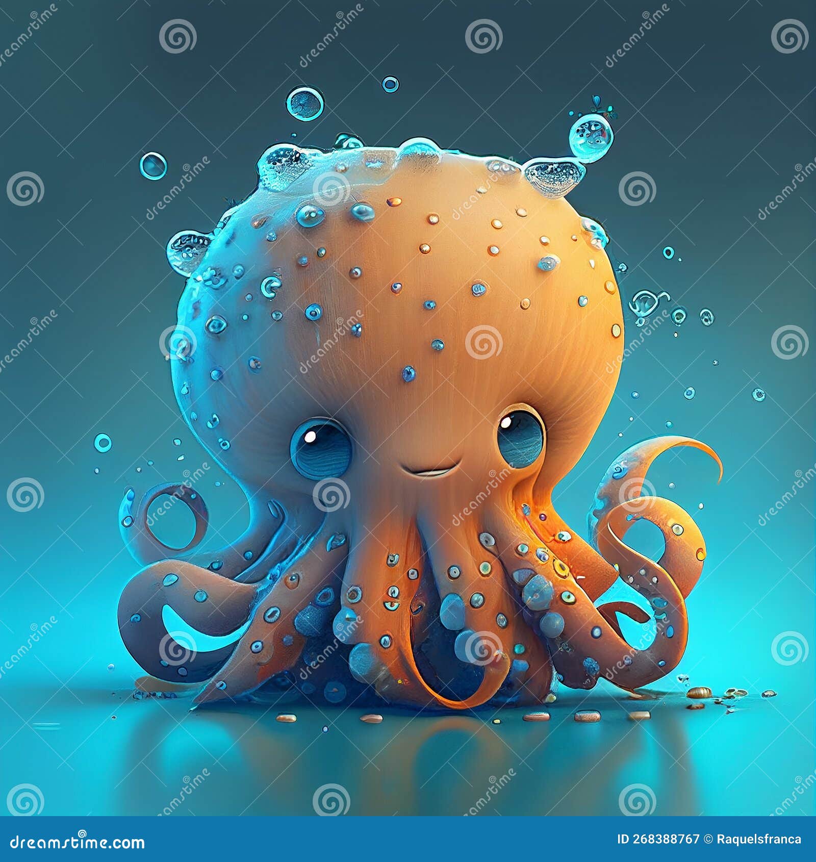 Cute and Happy Octopus Character Stock Image - Image of eyes, adorable ...