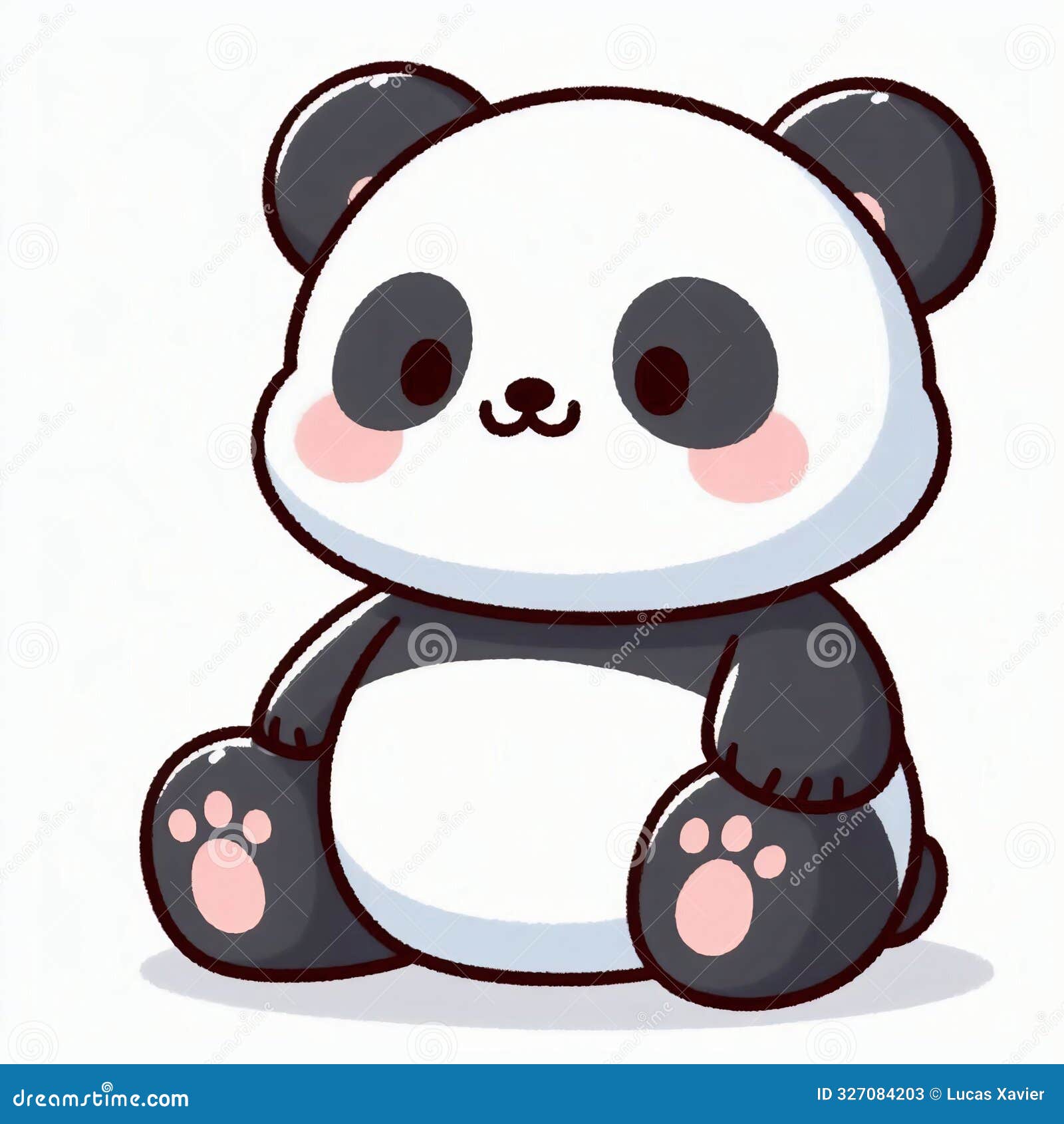 Cute panda stock illustration. Illustration of black - 327084203